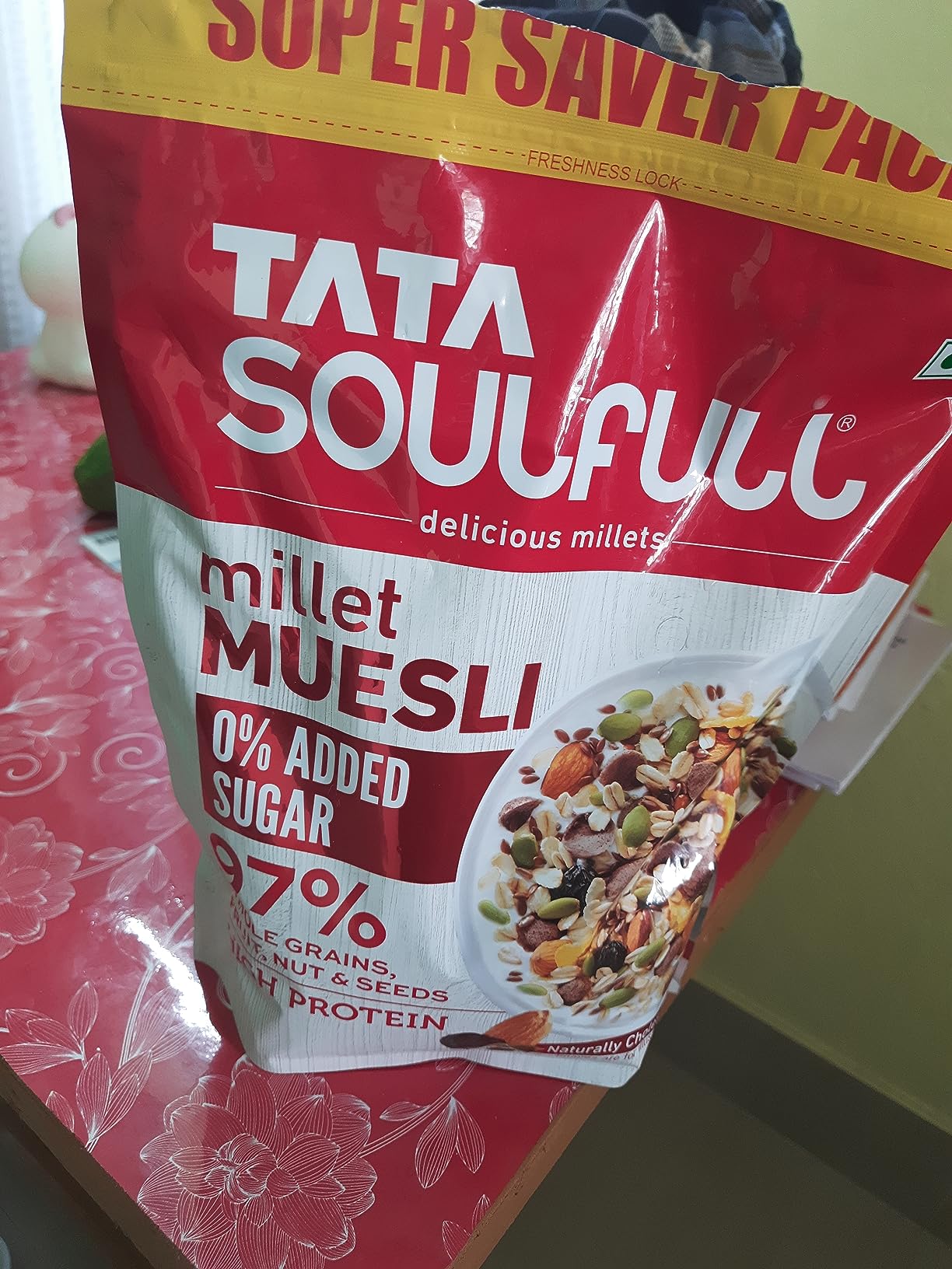 Tata Soulfull Millet Muesli, 0% Added Sugar, 500g, 97% Whole Grains ...