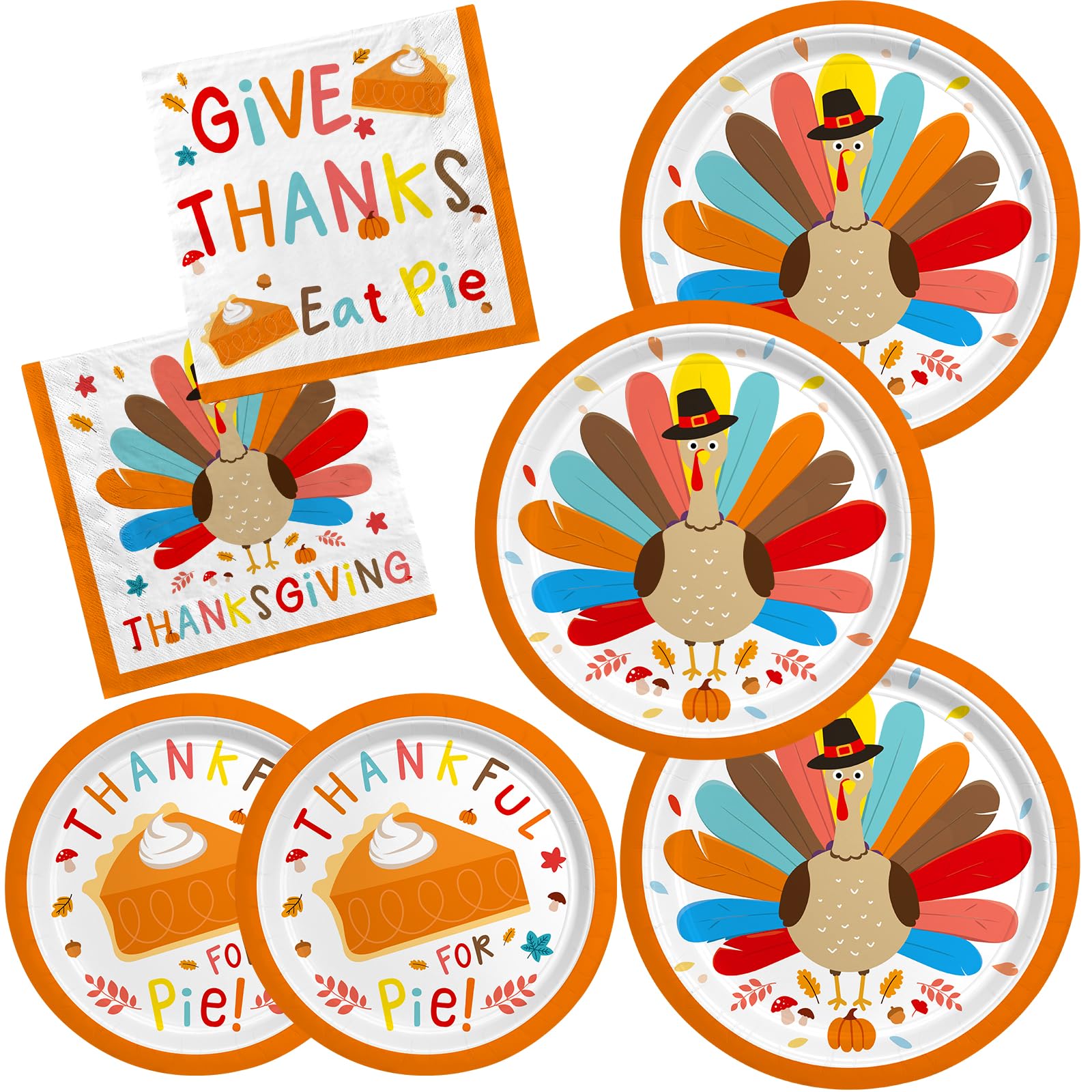 Amazon.com: Turkey Thanksgiving Party Supplies Kit for 50 Guests ...