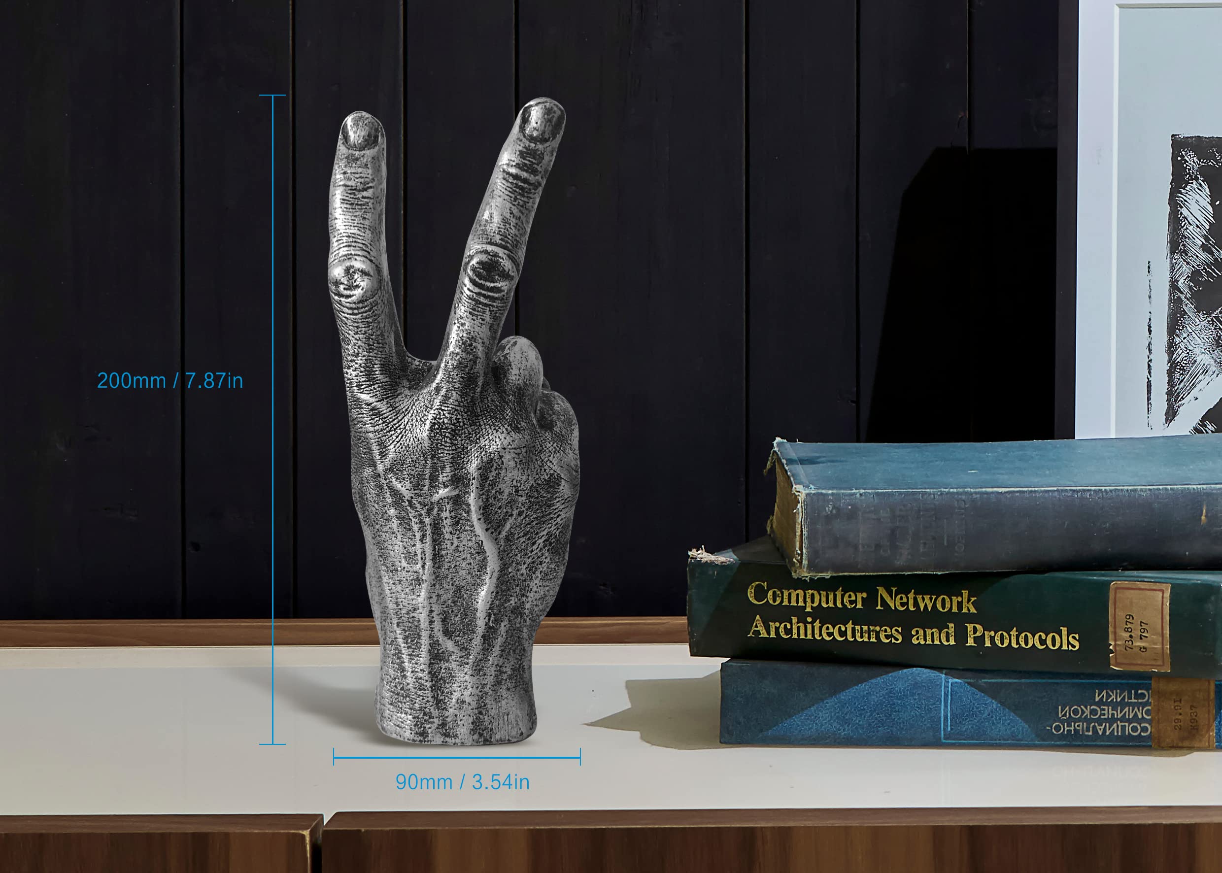 Blowind Silver Polyresin Hand Gesture Desk Statues Finger Sculpture ...