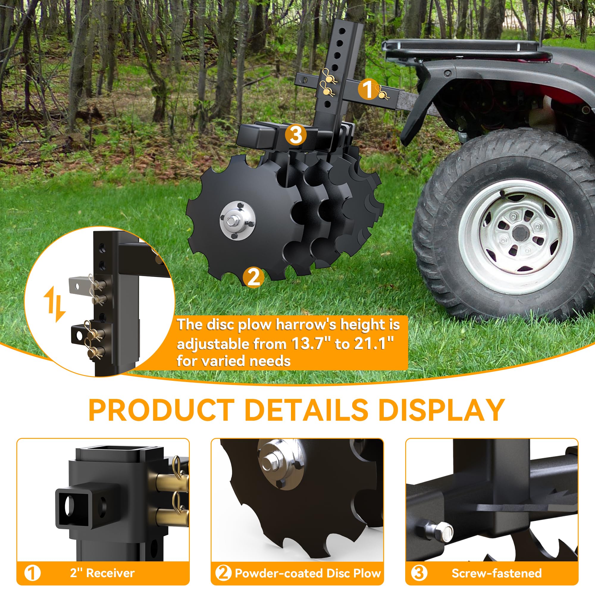 Atv Tiller Universal Atv/Utv Cultivator – Heavy Duty Commercial