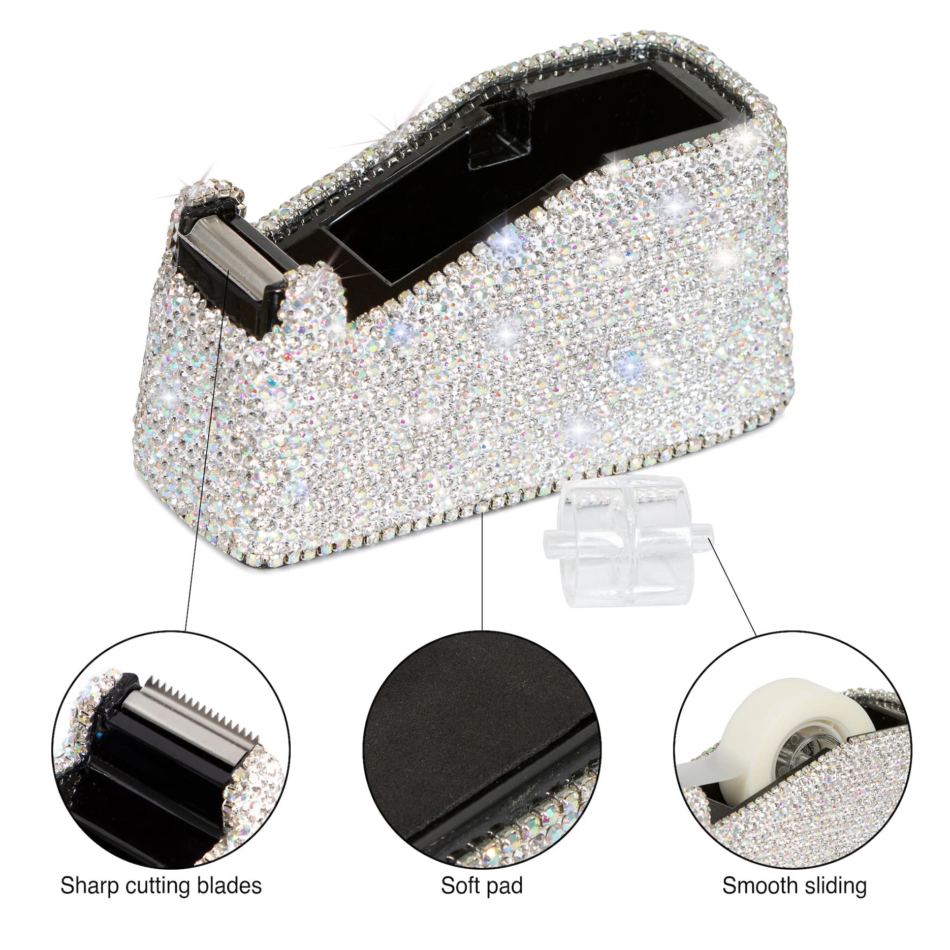 Snapklik.com : Bling Dazzling Rhinestone Desktop Tape Dispenser