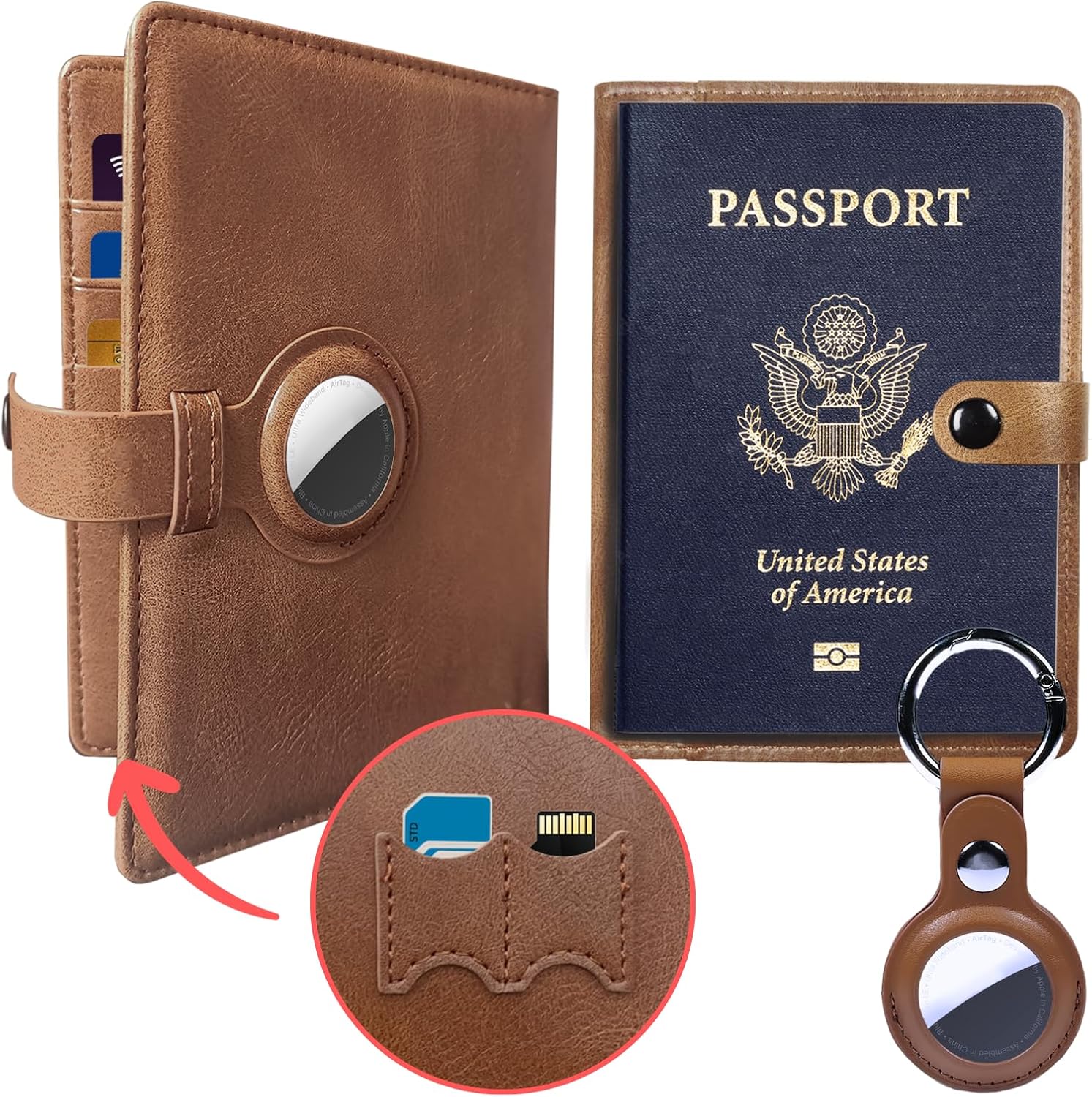 Amazon.com: ELZAMA Airtag Passport Holder Women, RFID Blocking Passport ...