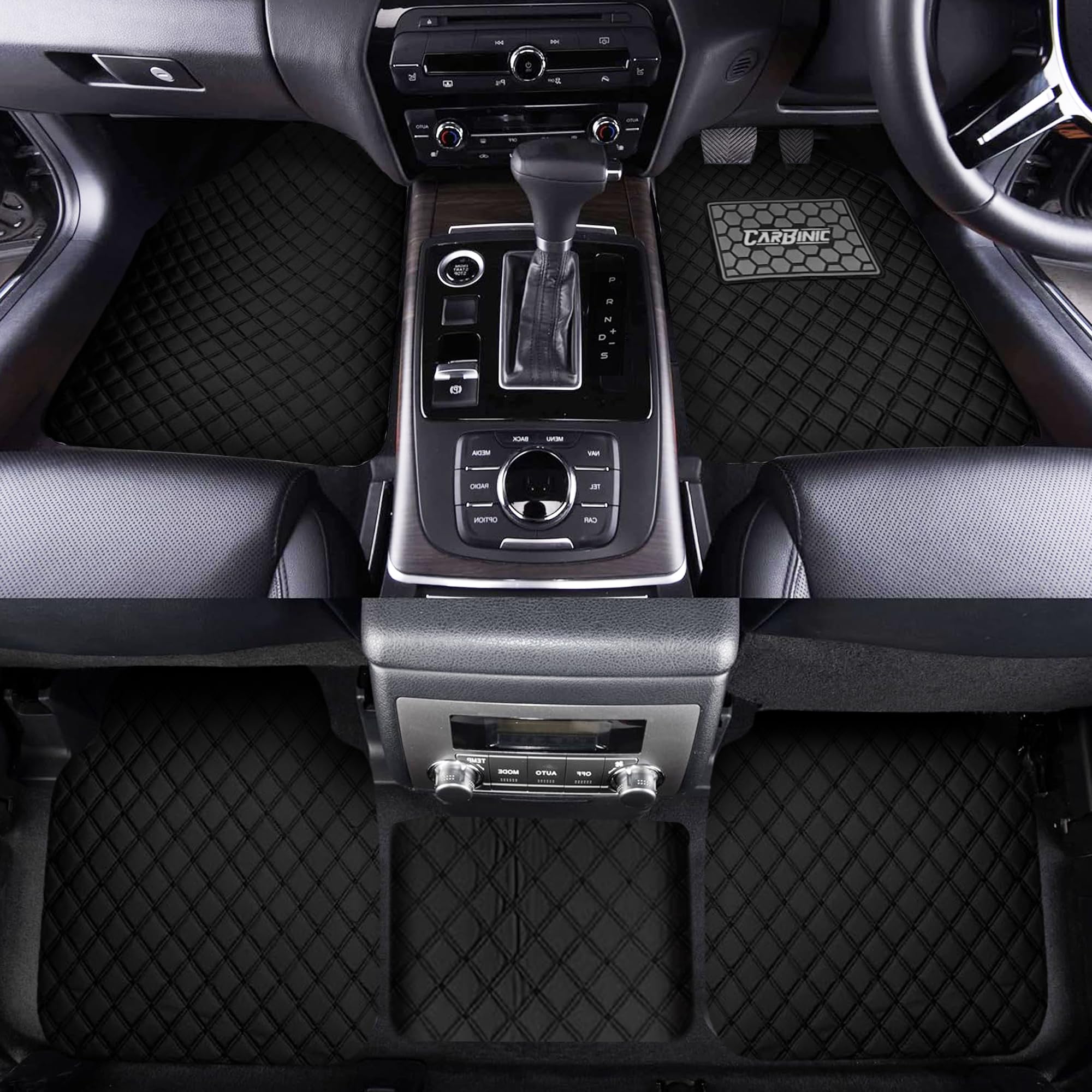 CARBINIC Leather 4D Car Mats - Universal Fit Premium Double Layered Car ...