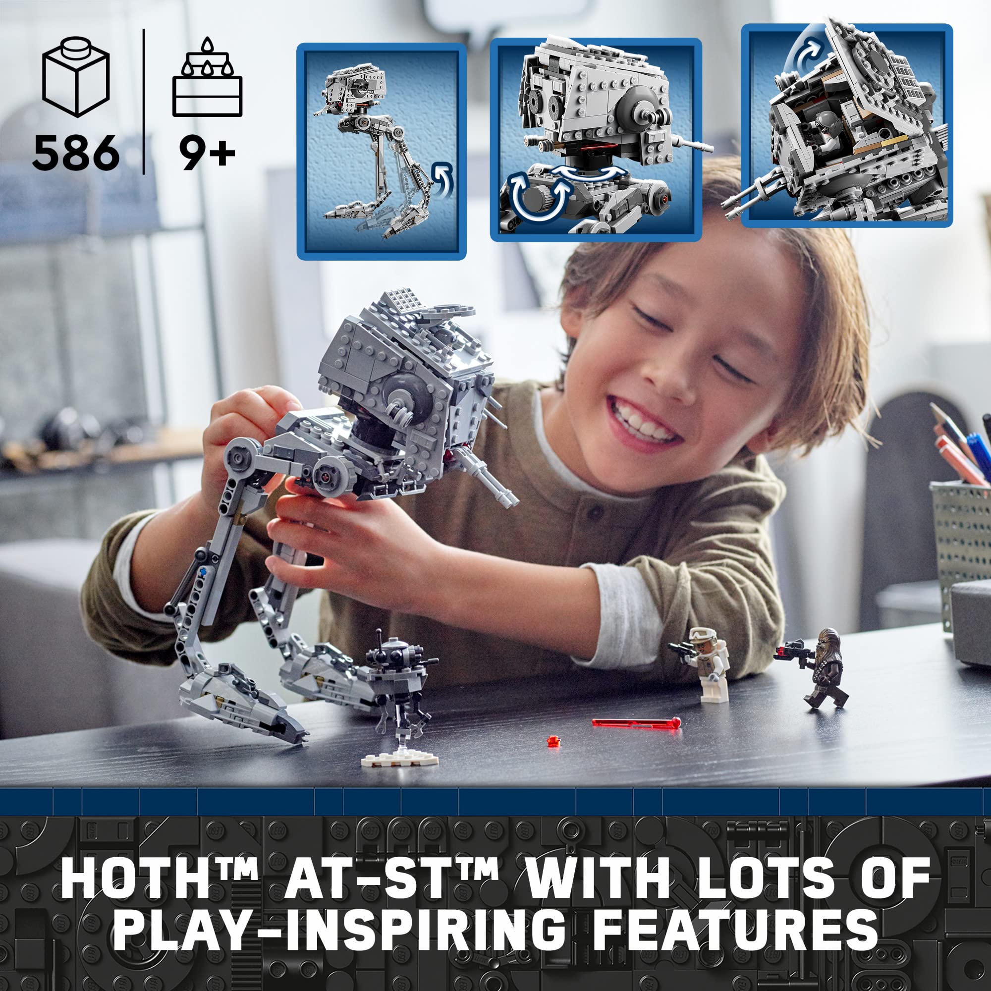 LEGO Star Wars Hoth at-ST 75322 Building Kit; Construction Toy for Kids ...
