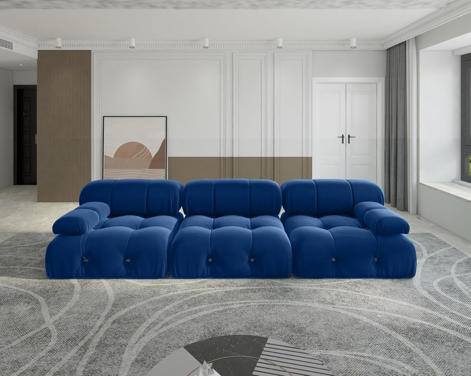 Amazon.com: JACH 104" Convertible Modular Green Sectional Sofa ...