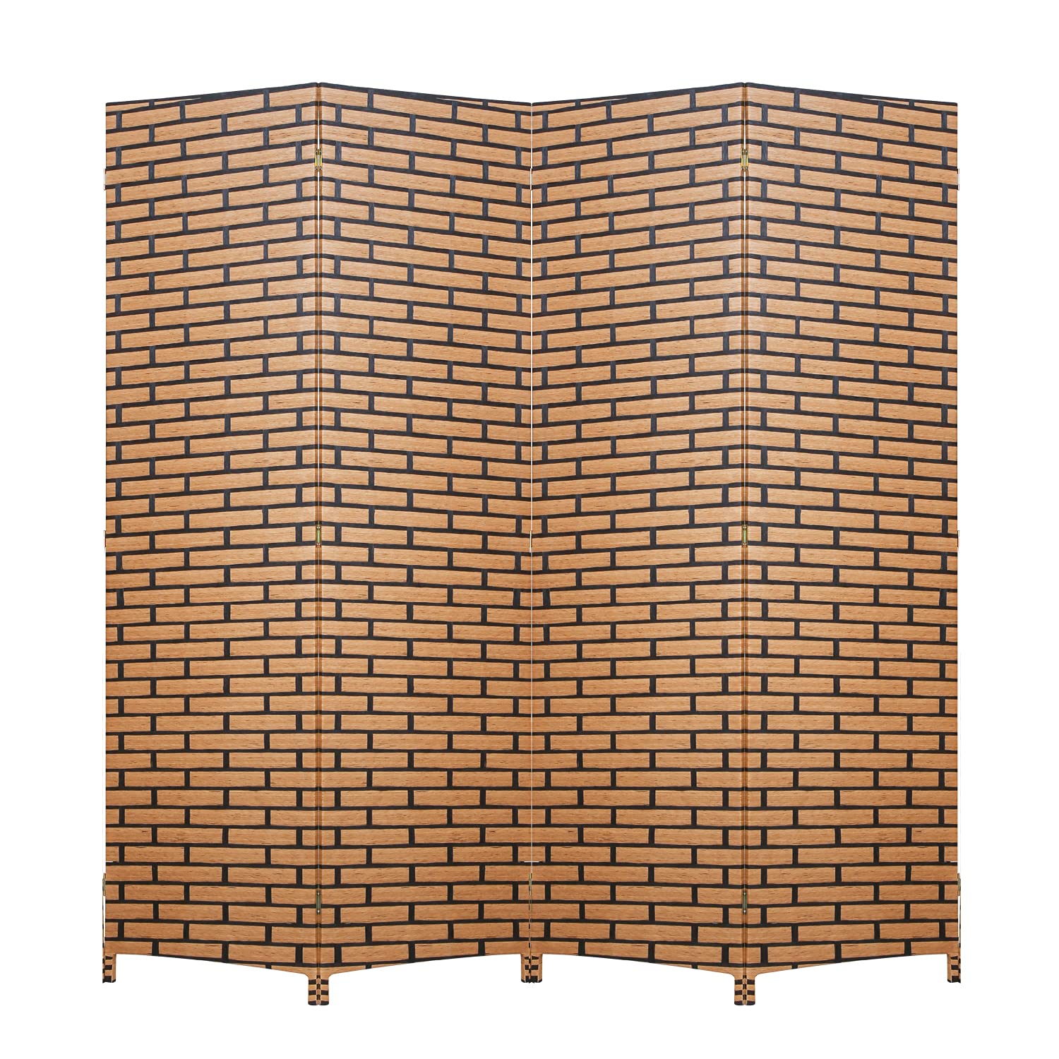 Snapklik.com : Room Divider Wood Screen 4 Panel Wood Mesh Woven Design ...