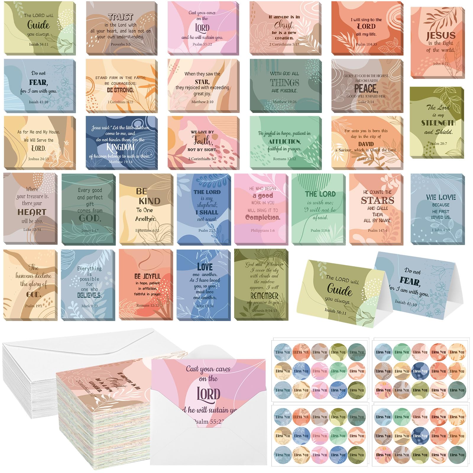 Snapklik.com : Sayglossy 120 Set Inspirational Christian Greeting Cards ...