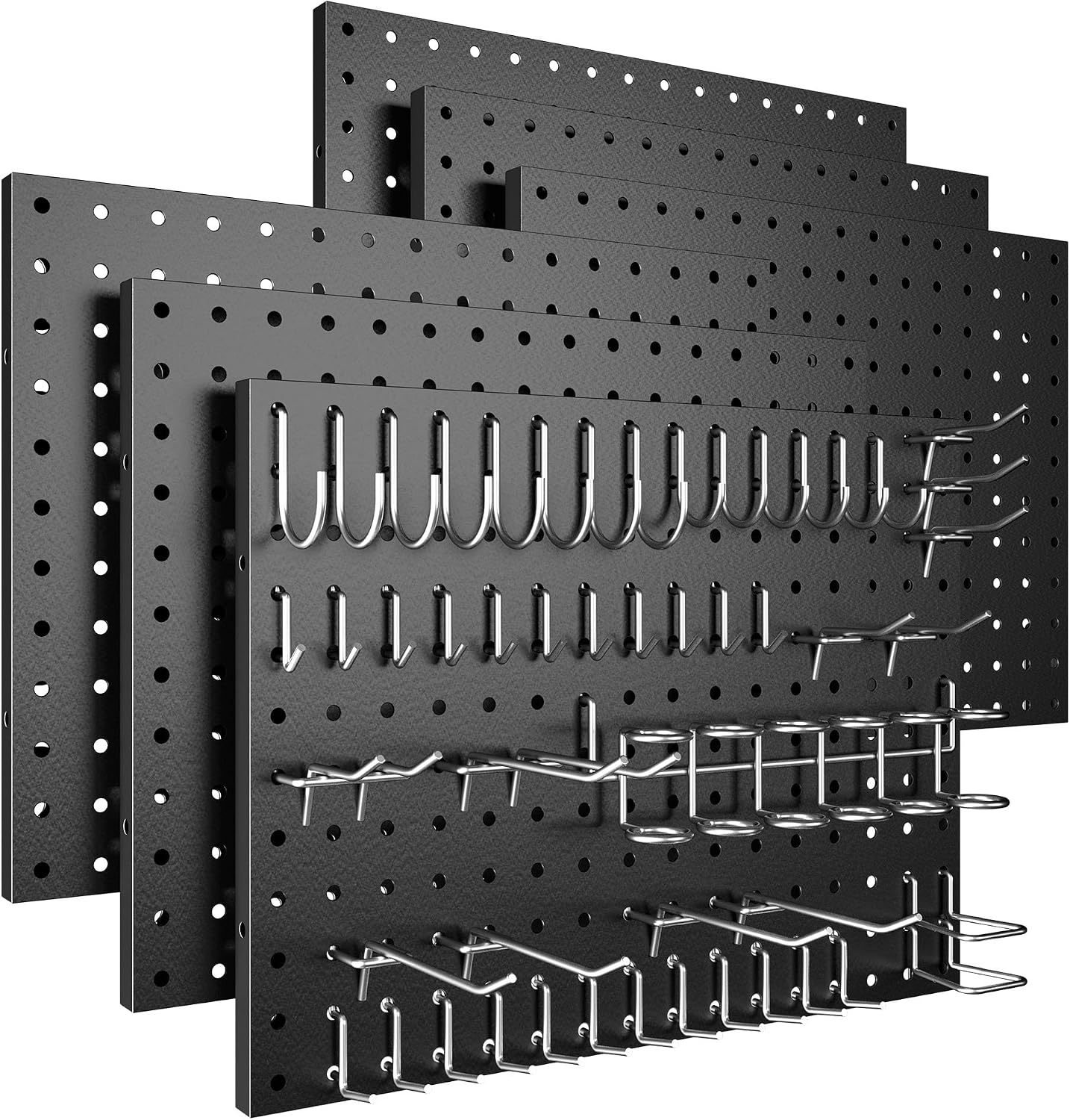 Amazon.com: Spampur Peg Board, 4/6/8 Pack Metal Pegboard Panels White ...