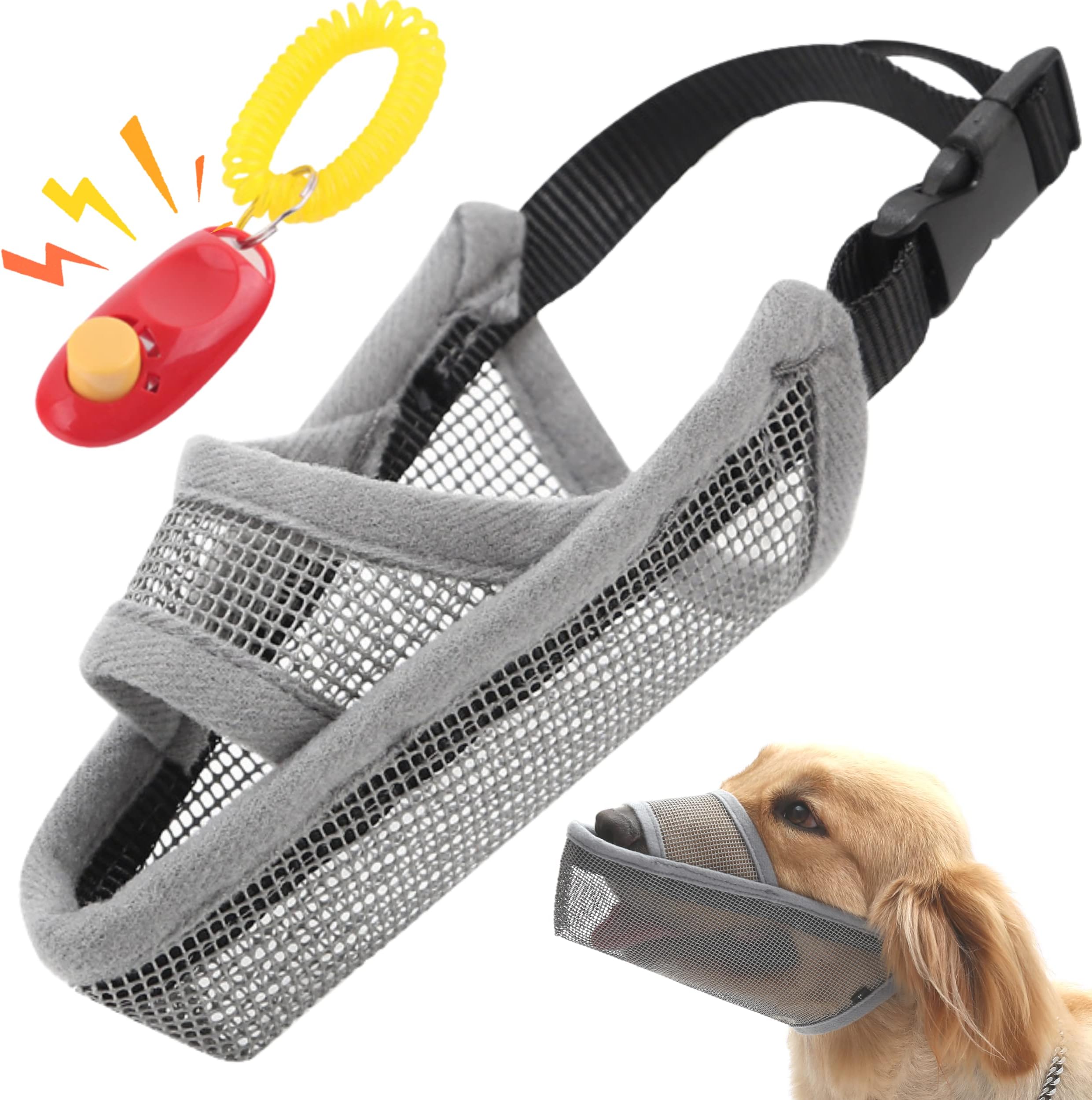 Amazon.com : Dog Muzzle, Folded Soft Mesh Dog Muzzle for Small to ...