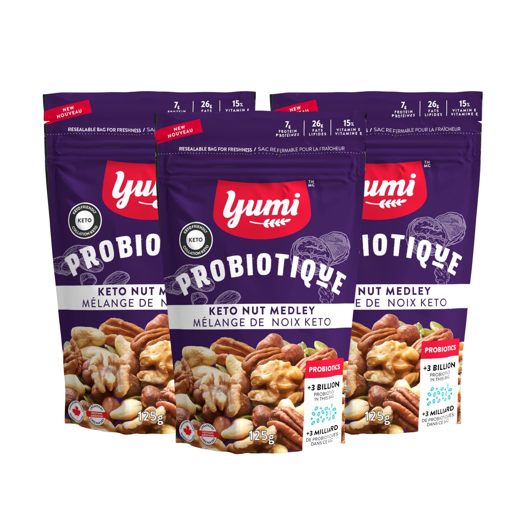 Yumi Probiotique Keto Nut Medley Trail Mix, 1 Billion probiotics per ...