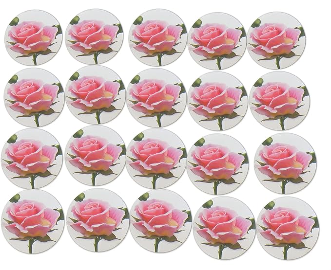 Amazon.com: Novel Merk Pink Rose Flower Vinyl Stickers - 2” Round ...