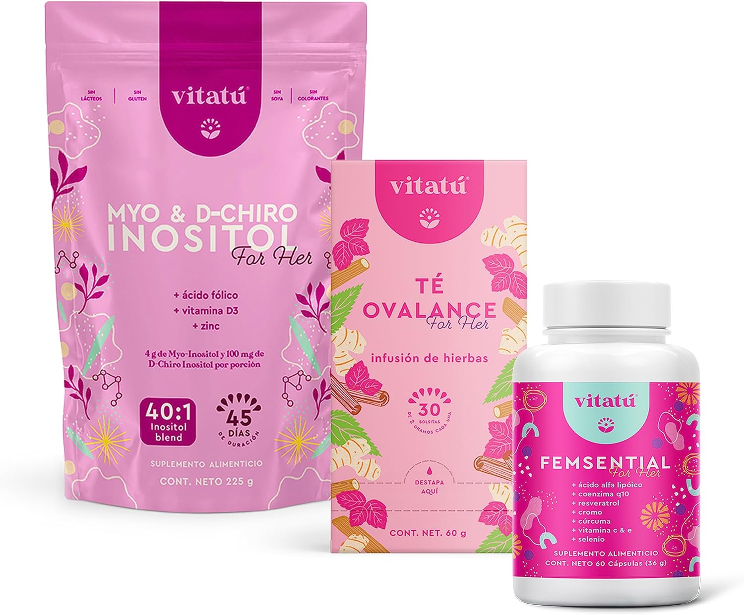 VITATÚ VITALICIOUS NUTRITION - Kit para ella Plus | Inositol+Femsential ...