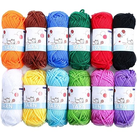 Amazon.com: LIHAO 12 Skeins Mini Yarn for Knitting Crochet Craft - 100% ...