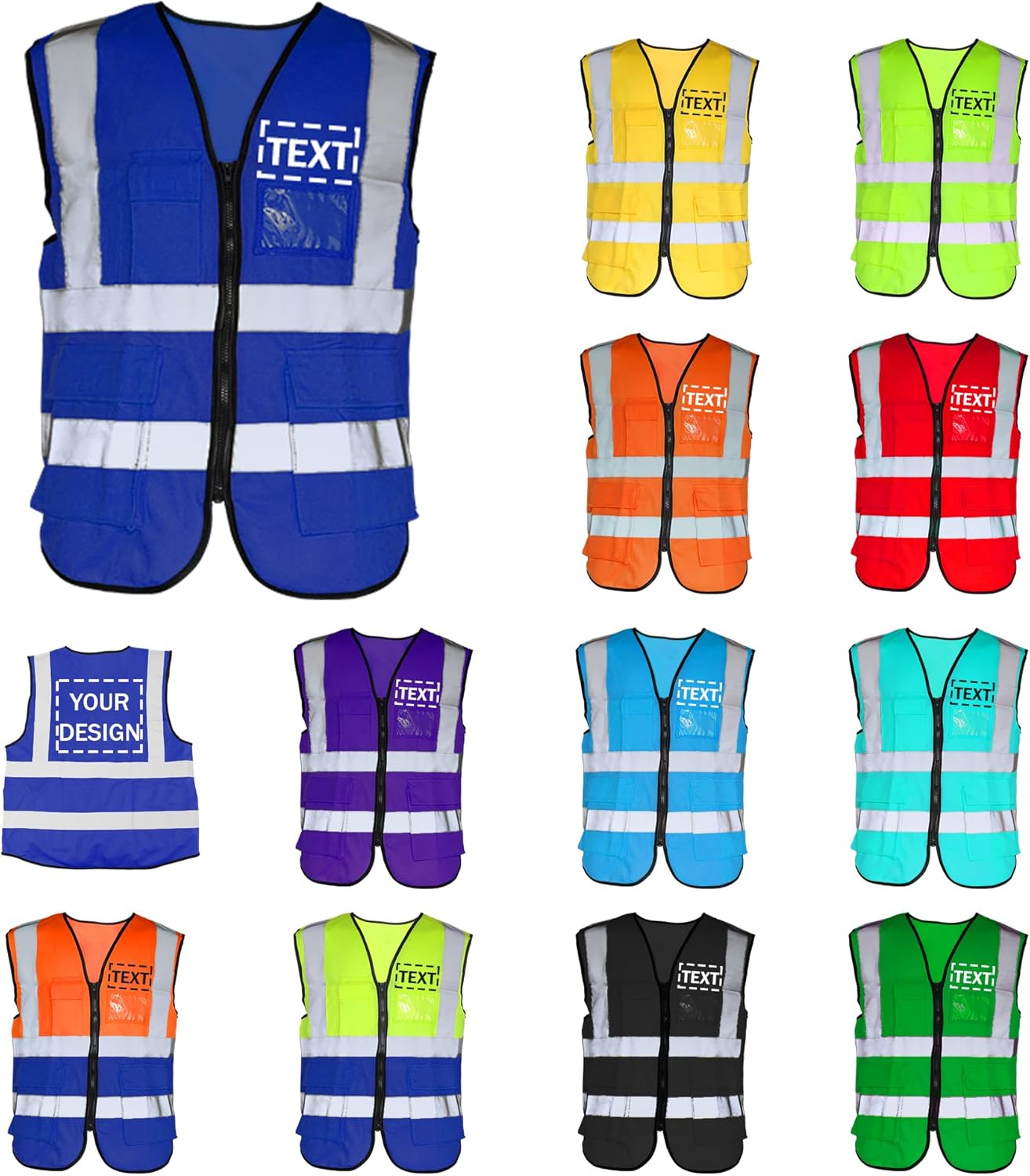 Amazon.com: Custom Safety Vest for Men Women With Pockets, Safety Vests ...