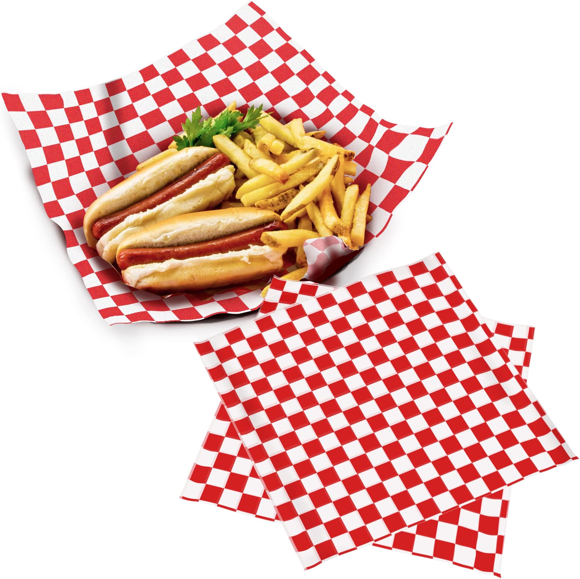 Amazon.com: Red and White Checkered Food Grade Tissue Paper, Deli ...