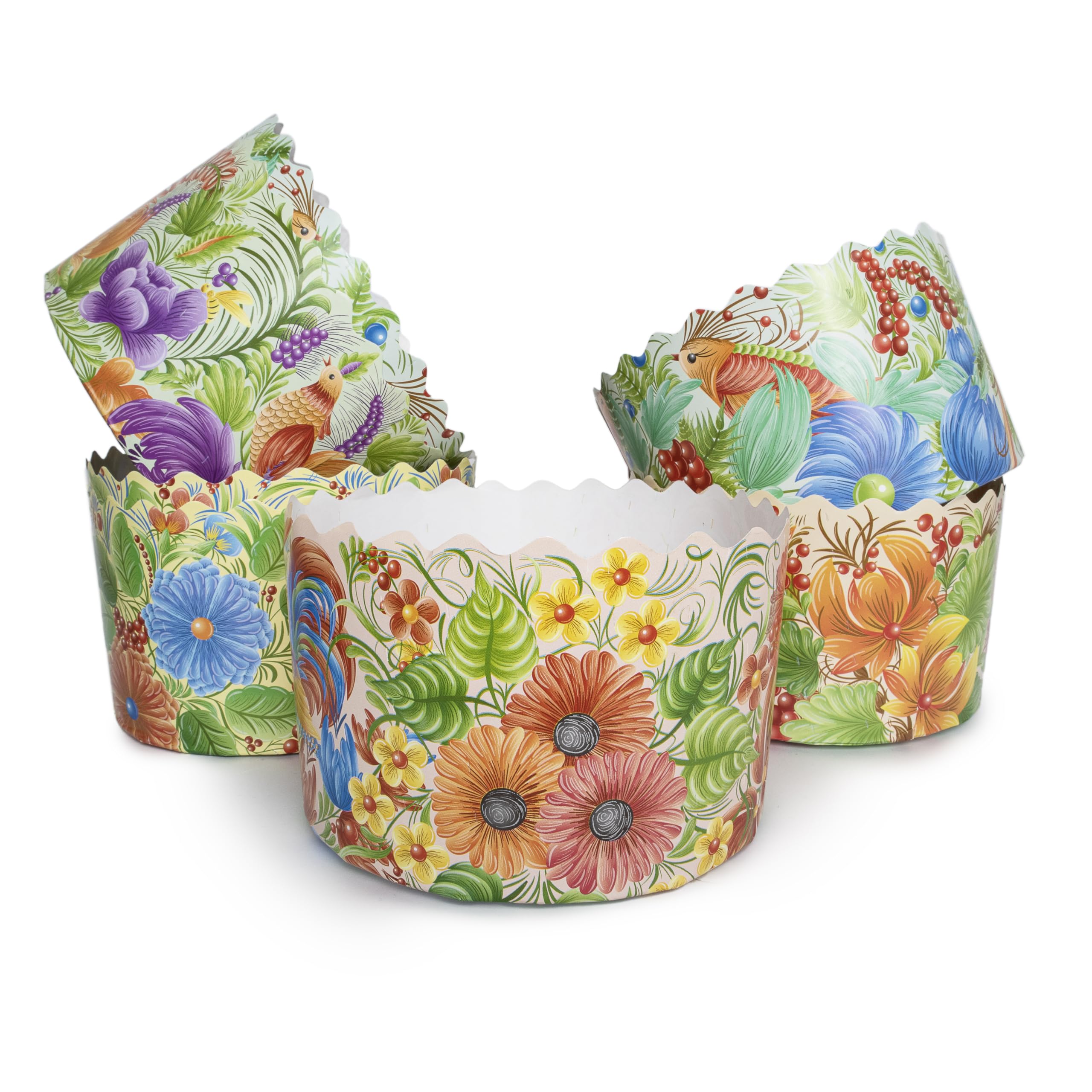 Amazon.com: 15oz Large Panettone Paper Kulich Molds with Petrikovka ...