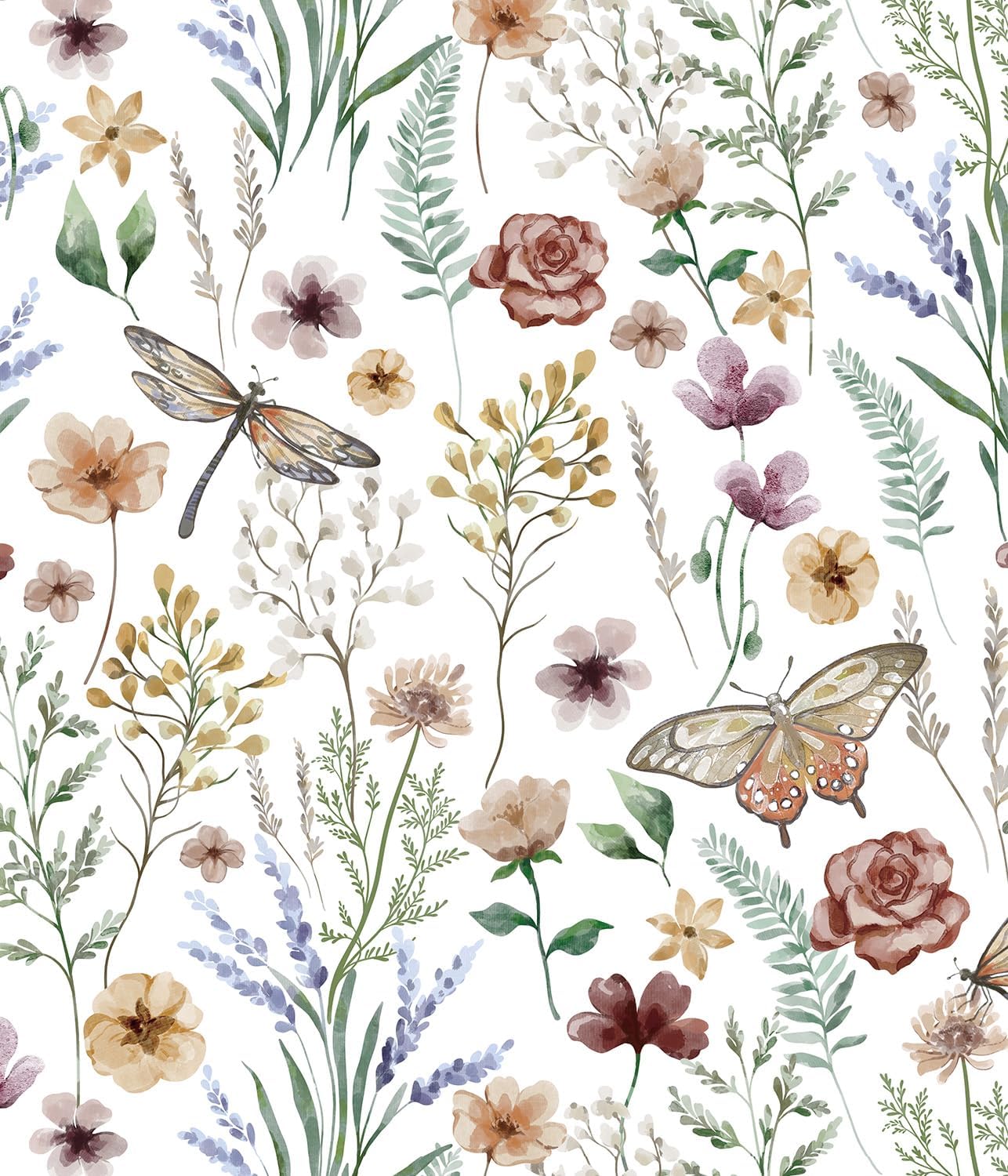 Orainege Floral Peel and Stick Wallpaper Boho Floral Contact Paper 15 ...