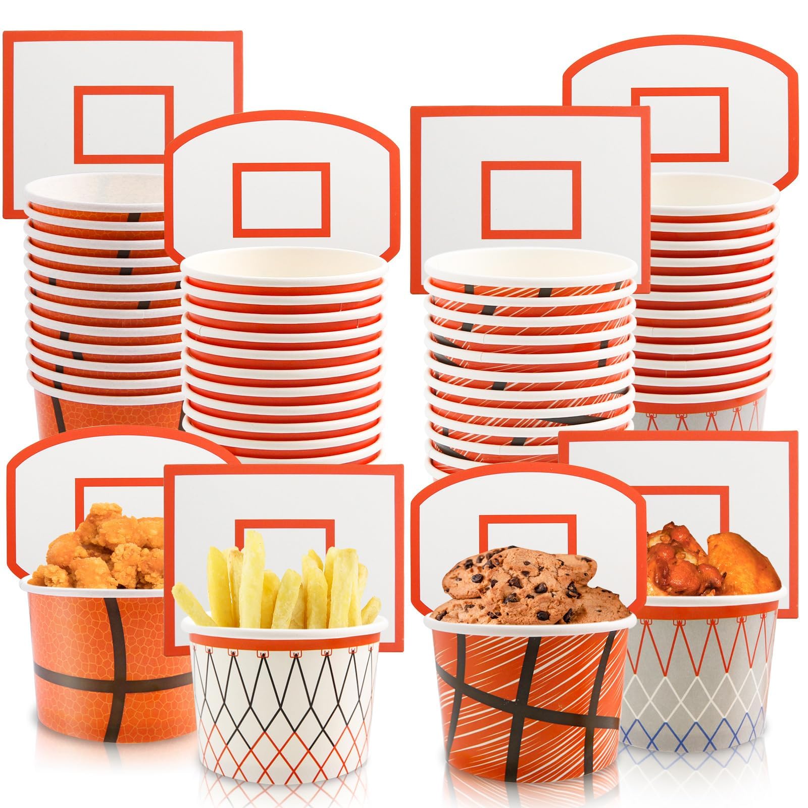 Amazon.com: Basketball Hoop Snack Cups 48 Sets Basketball Party ...