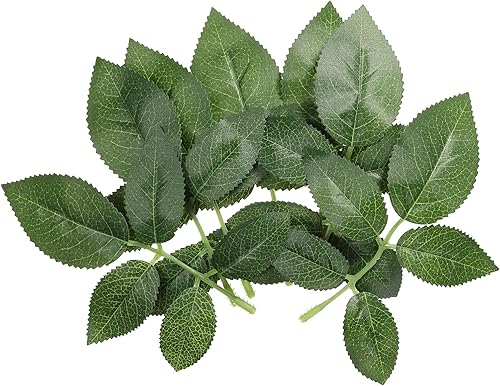 PATIKIL Hojas verdes artificiales de 4.7 x 3.9 pulgadas, 60 piezas de ...