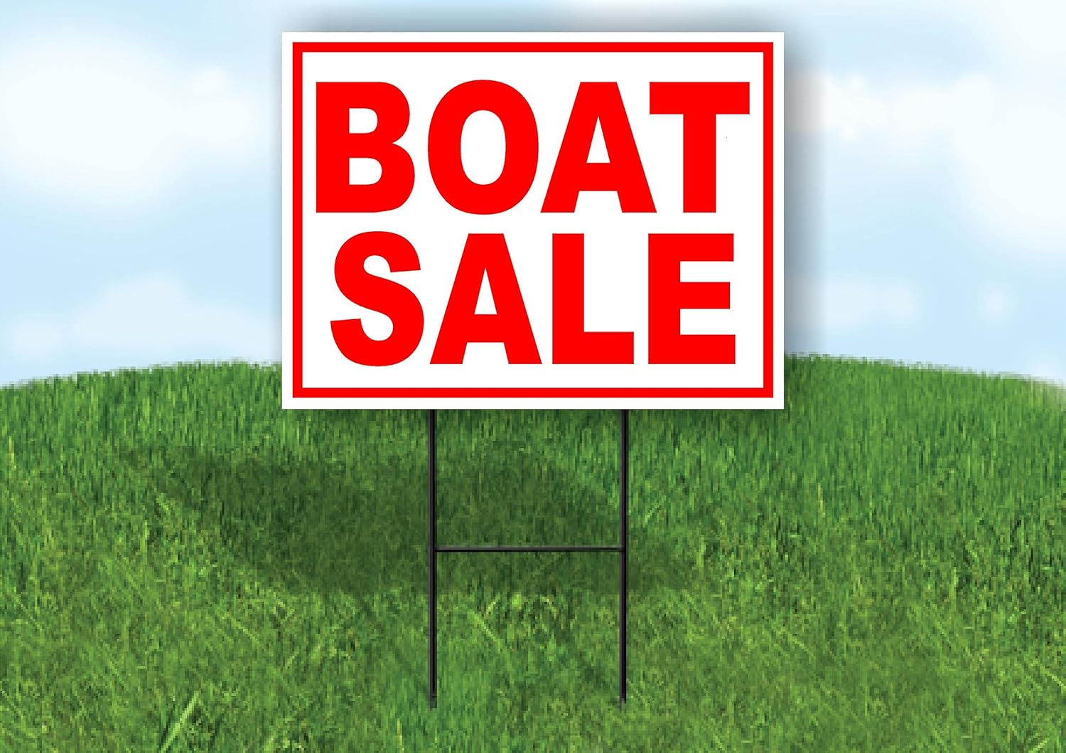 Amazon.com: BOAT SALE RED WHITE - Double Sided Yard Sign ROAD SIGN with ...