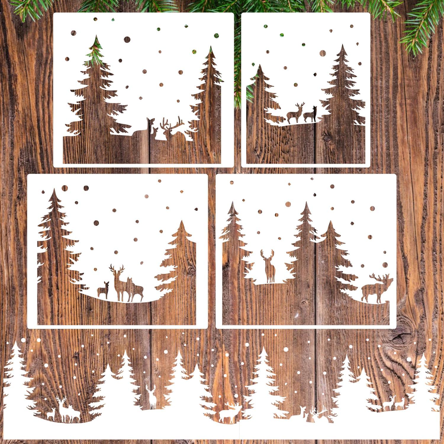 Amazon.com : 6 PCS Christmas Snowflake Stencil for Crafts, DIY Snow ...