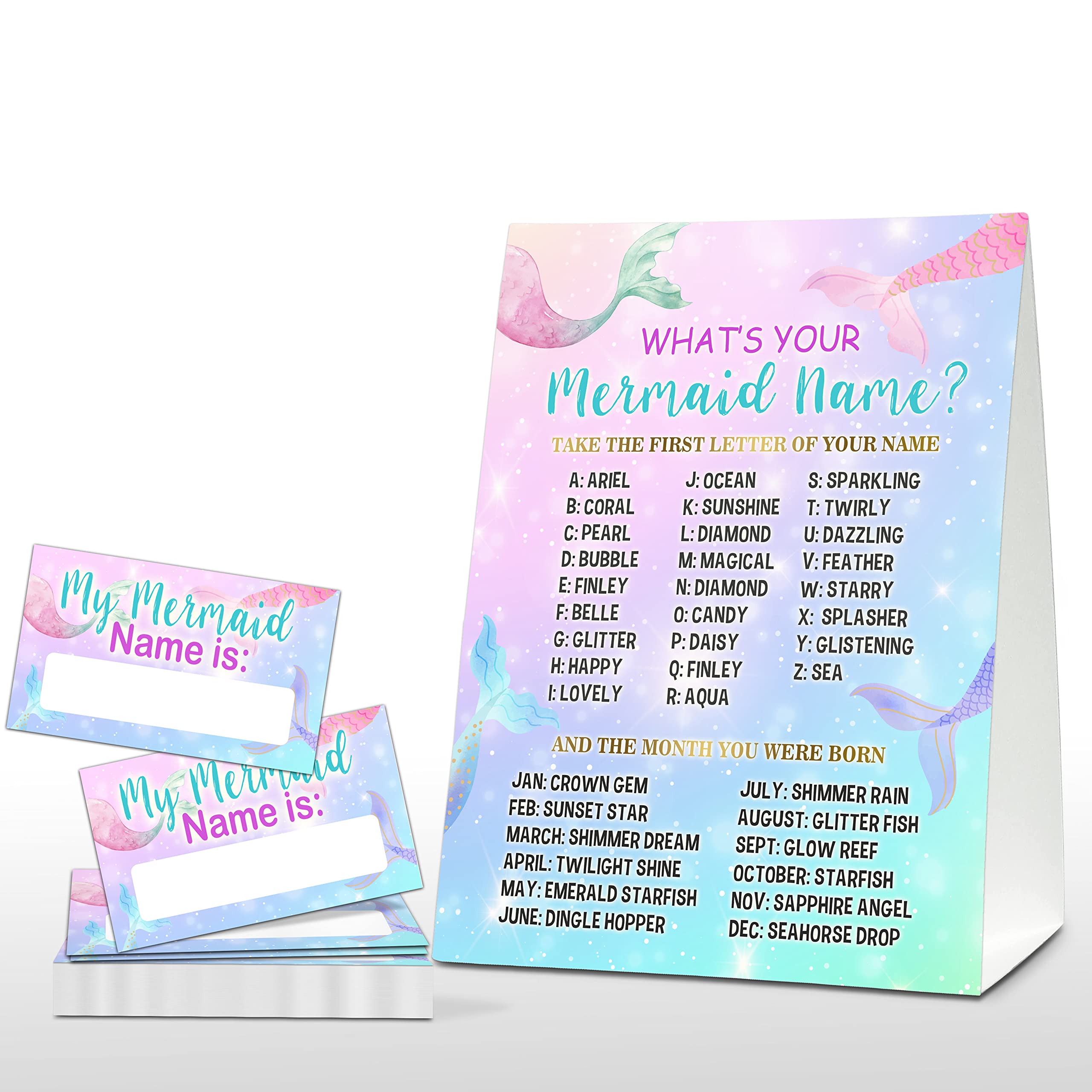 Amazon.com: What's Your Mermaid Name Game - Whimsical Mermaid Birthday ...