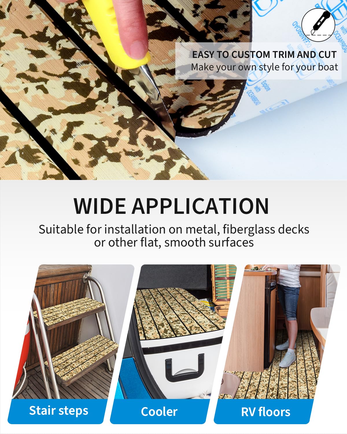 Snapklik.com : OCEANBROAD Self-Adhesive Camouflage Boat Flooring Sheet ...