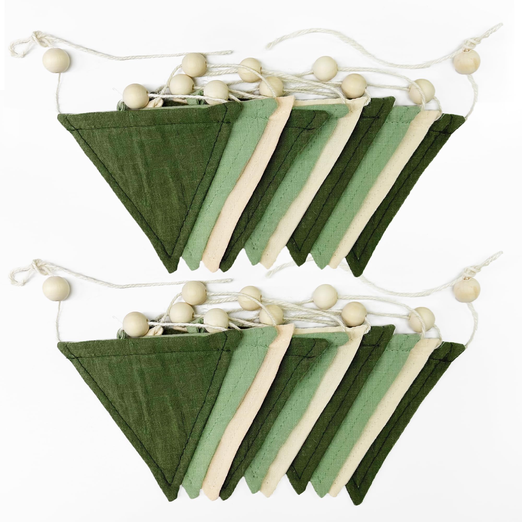 Amazon.com: 2 Pcs Sage Green Wood Beads Pennant Banner Flags Nursery ...