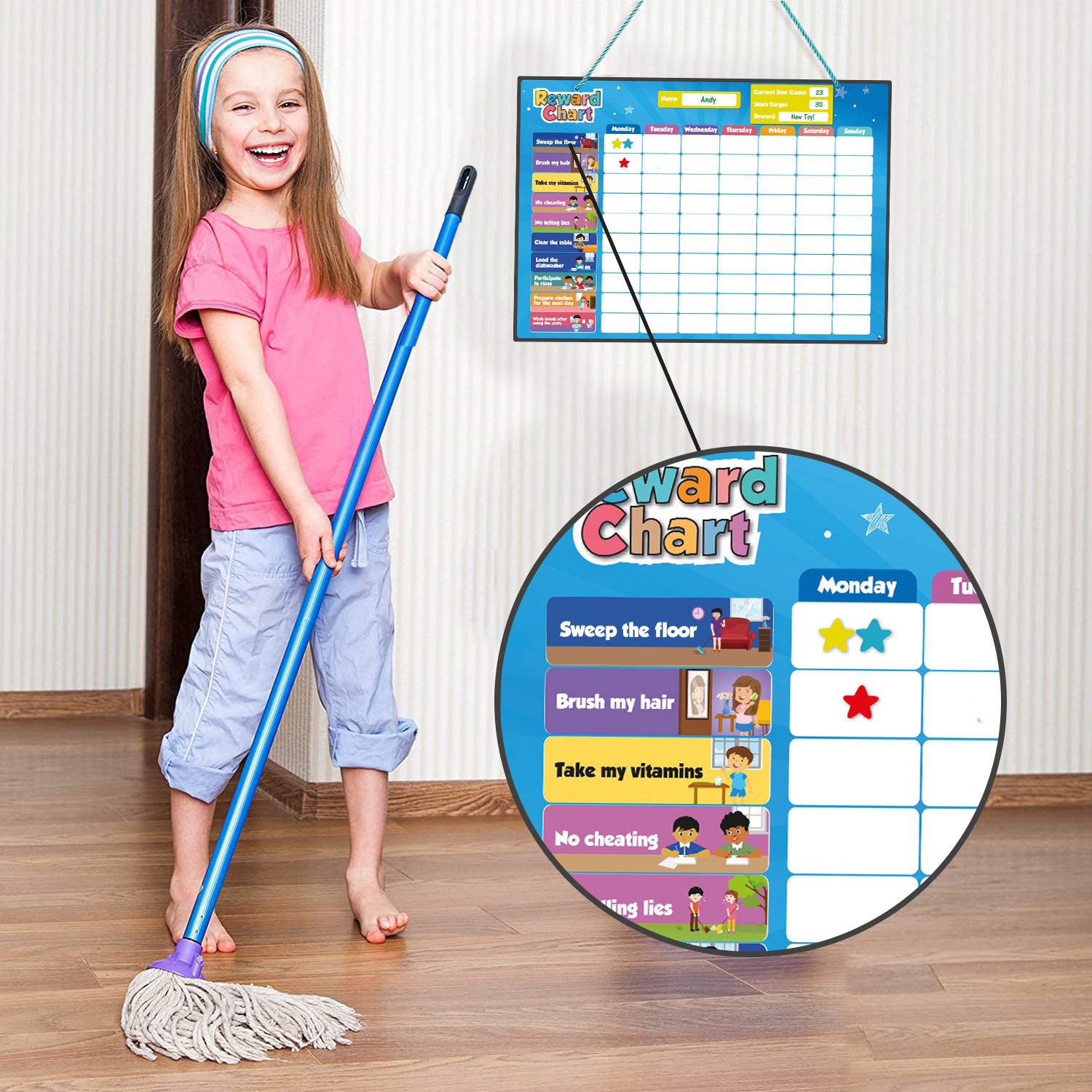 Magnetic Reward Chart for Children – 80+ Chores, Potty Training Reward ...