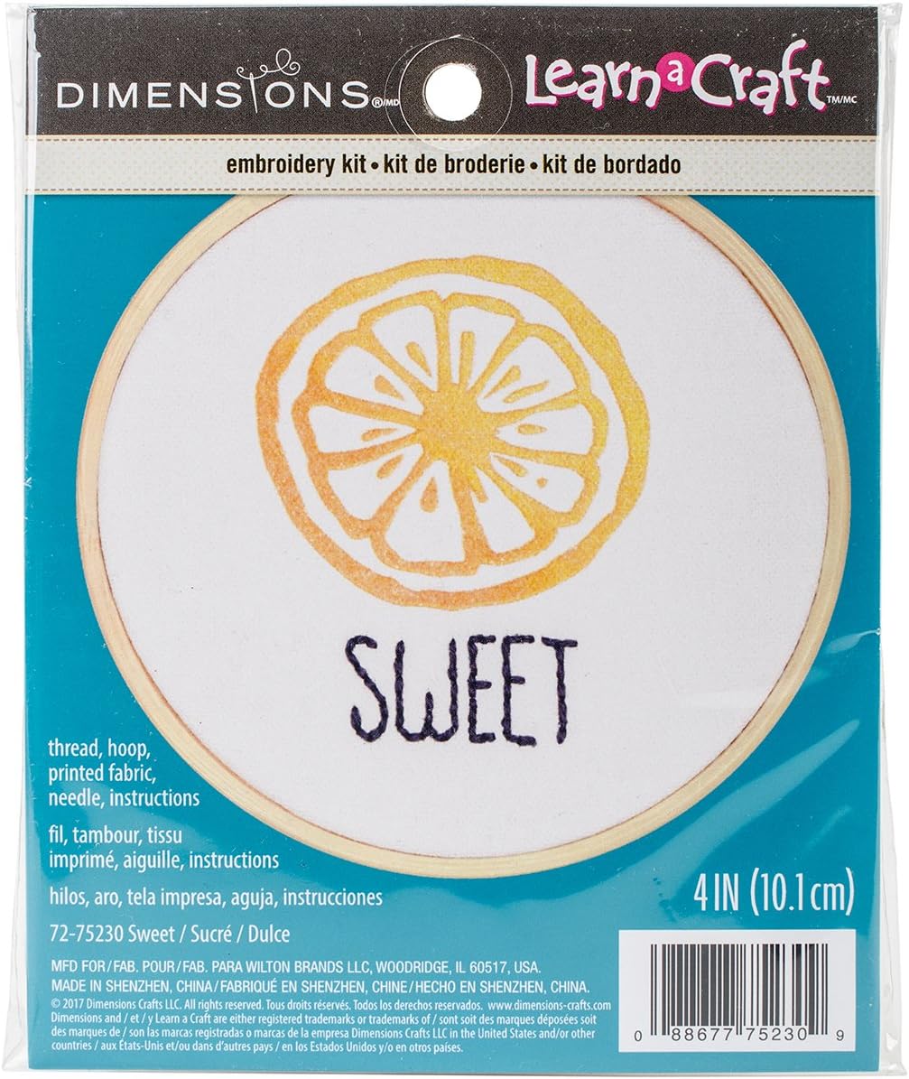 Amazon.com: Dimensions 'Sweet' Short N' Sweet Mini Embroidery Kit for ...