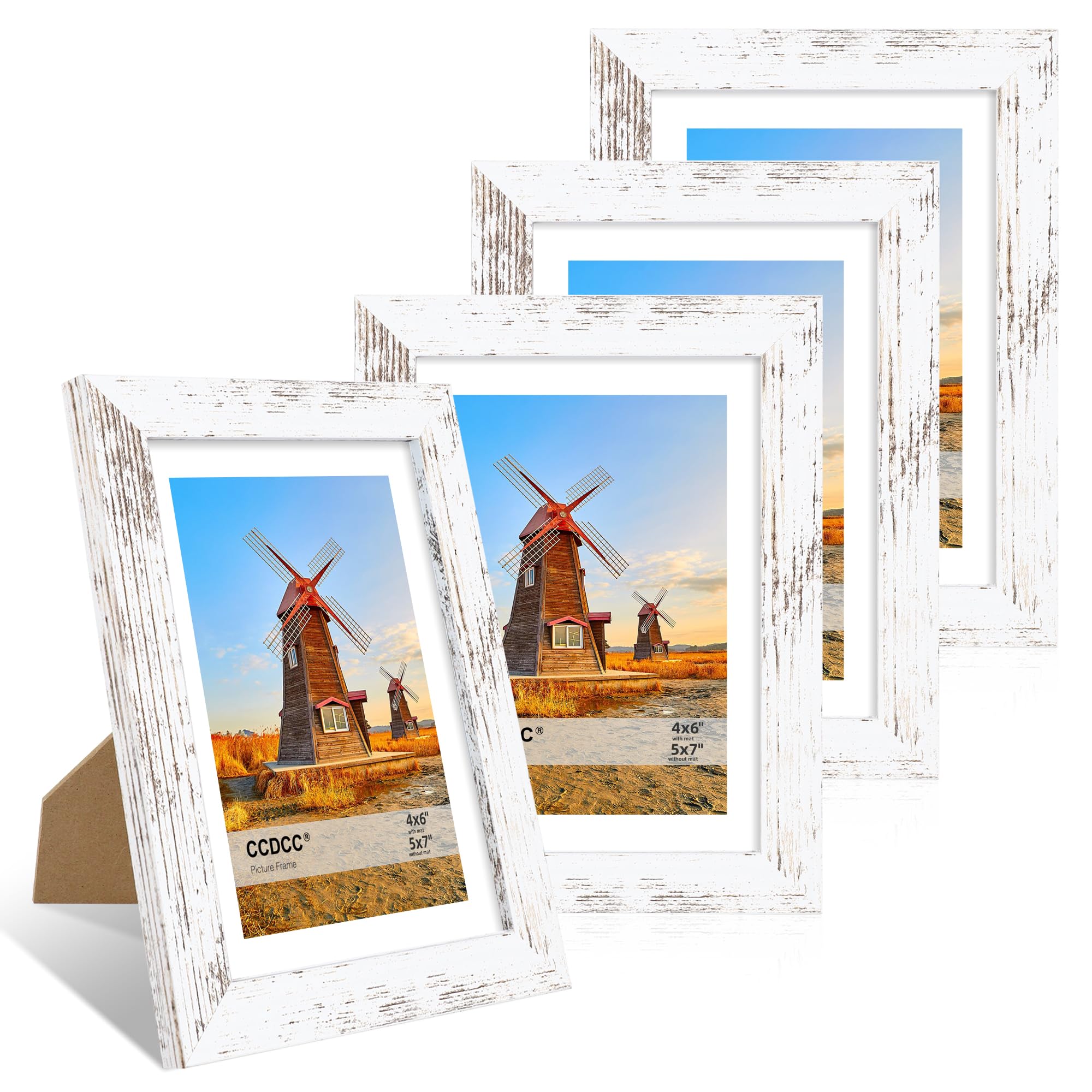 Amazon.com - ccdcc 5x7 Picture Frame Set of 4, 5 x 7 Wood Photo Frames ...