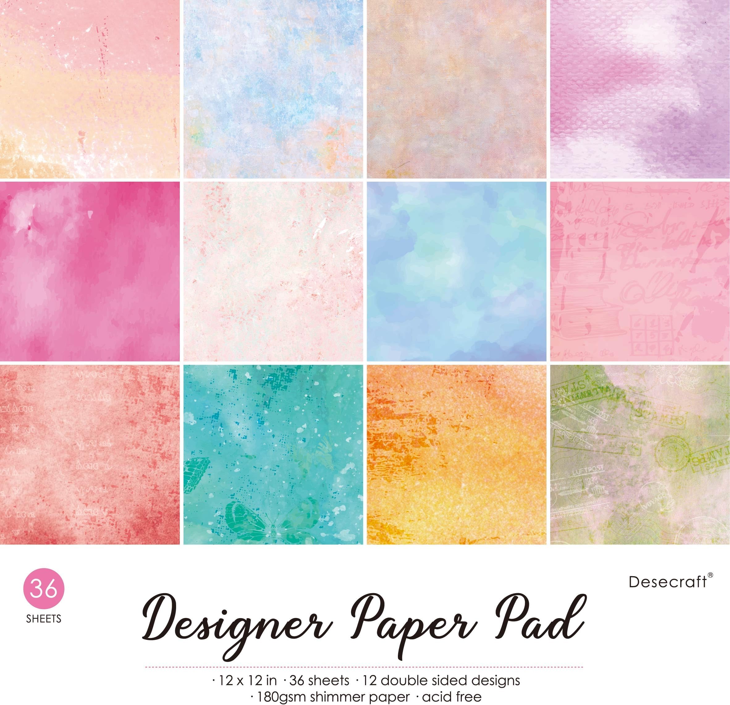 Amazon.com : Desecraft 36 sheets 12x12 Paper Pad Pack Scrapbook ...