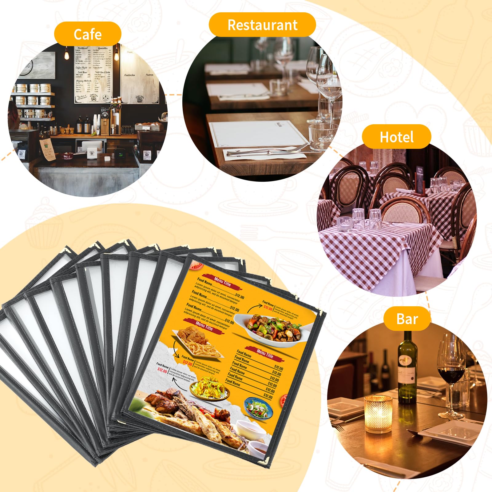 Snapklik.com : FLKQC Menu Covers 10PCS 8.5 X 11 Transparent Restaurant ...