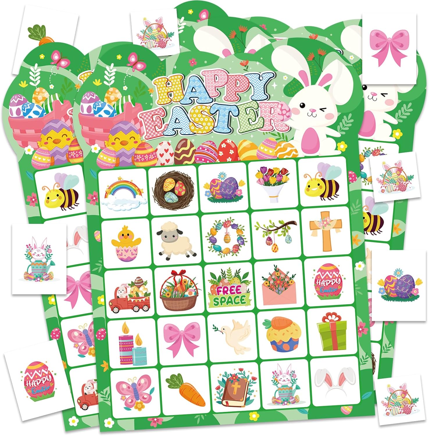 Amazon.com : Leezead Easter Bingo Games, 24 Players Easter Bingo Cards ...