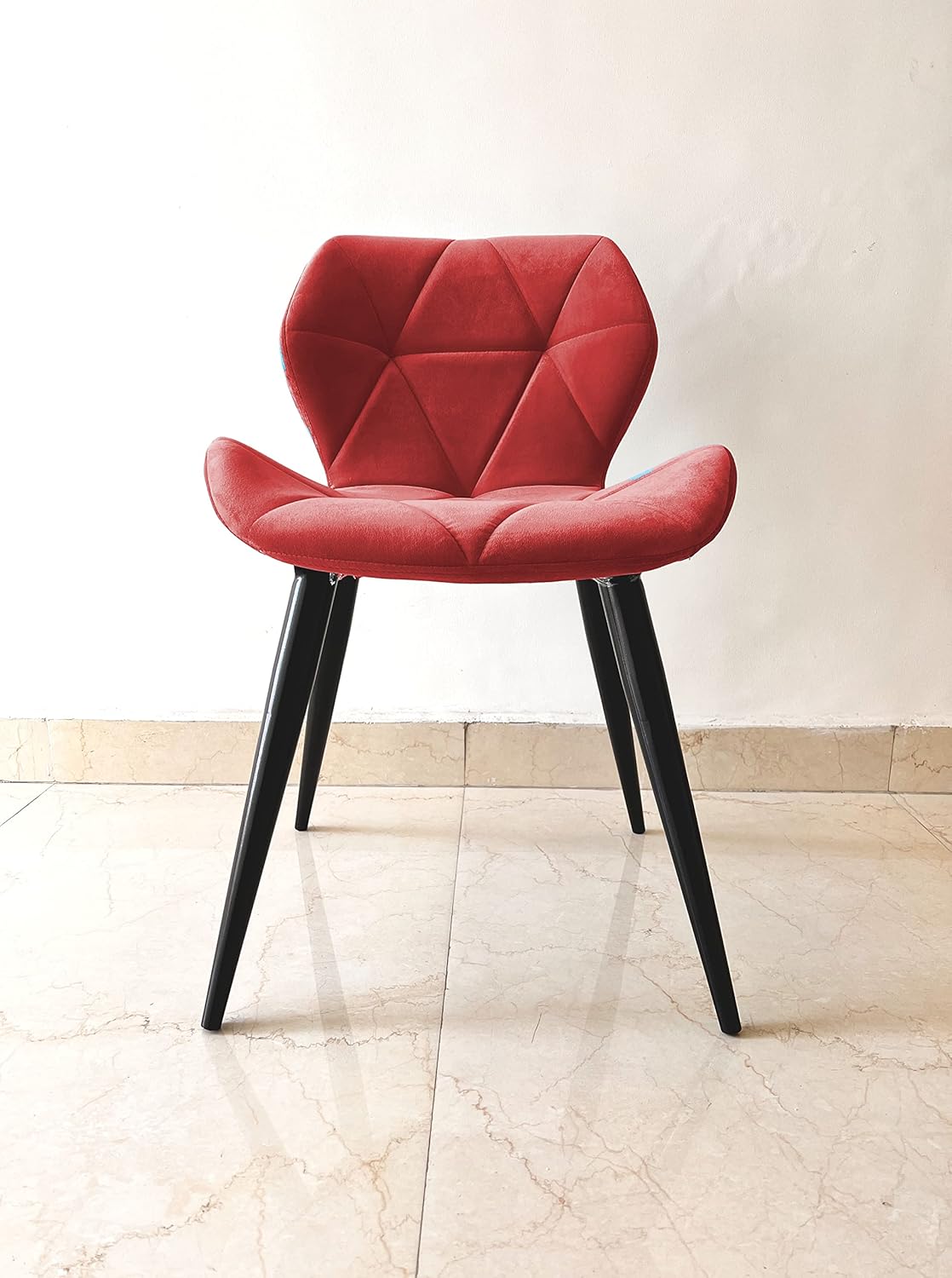 Finch Fox Luxurious Dining Chairs in Red Velvet Material and Stylish ...