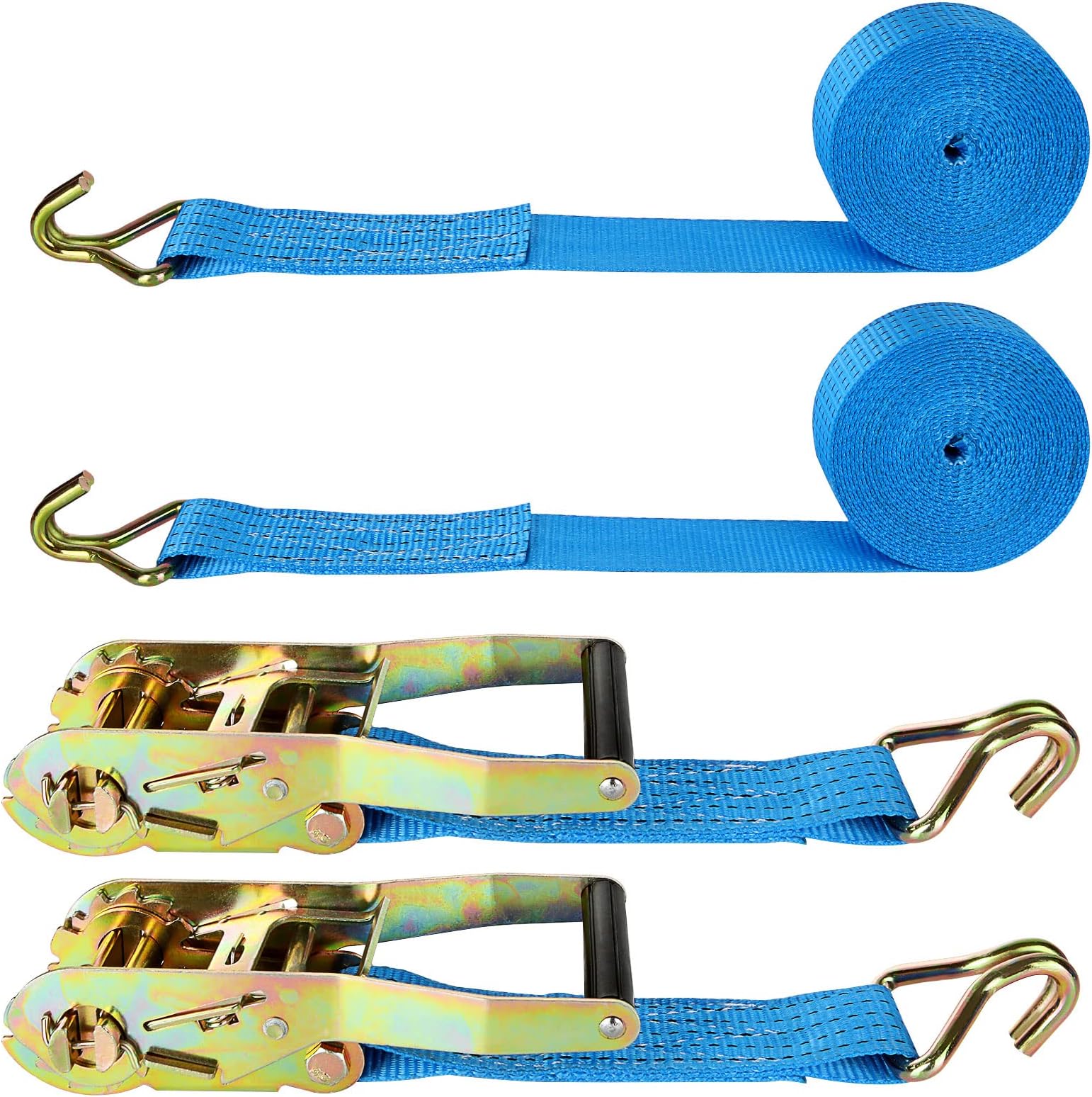 DiversityWrap Ratchet Straps Set x2 (7m x 50mm) - 2000kg Break Strength ...