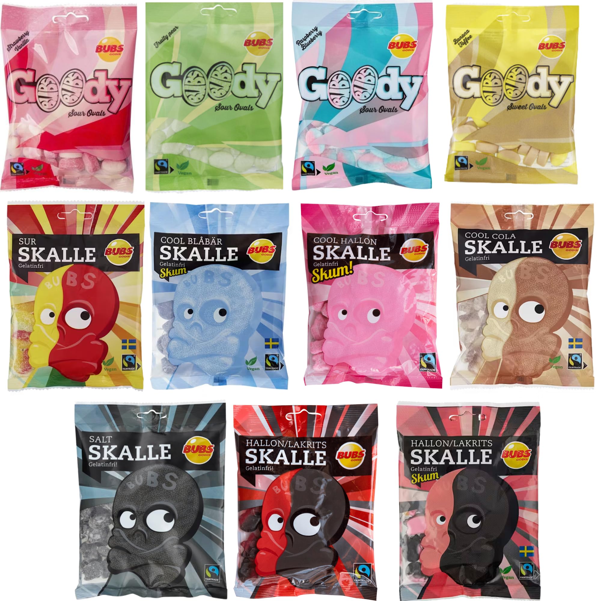 Amazon.com : Bubs Swedish Candy - 90g (Pack of 6) - Pick Any 6 Bags of ...