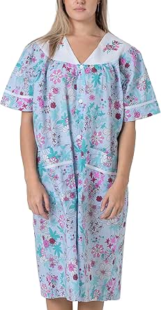 Women's Short Sleeve Woven Snap-Front Closure Floral Embroidery ...