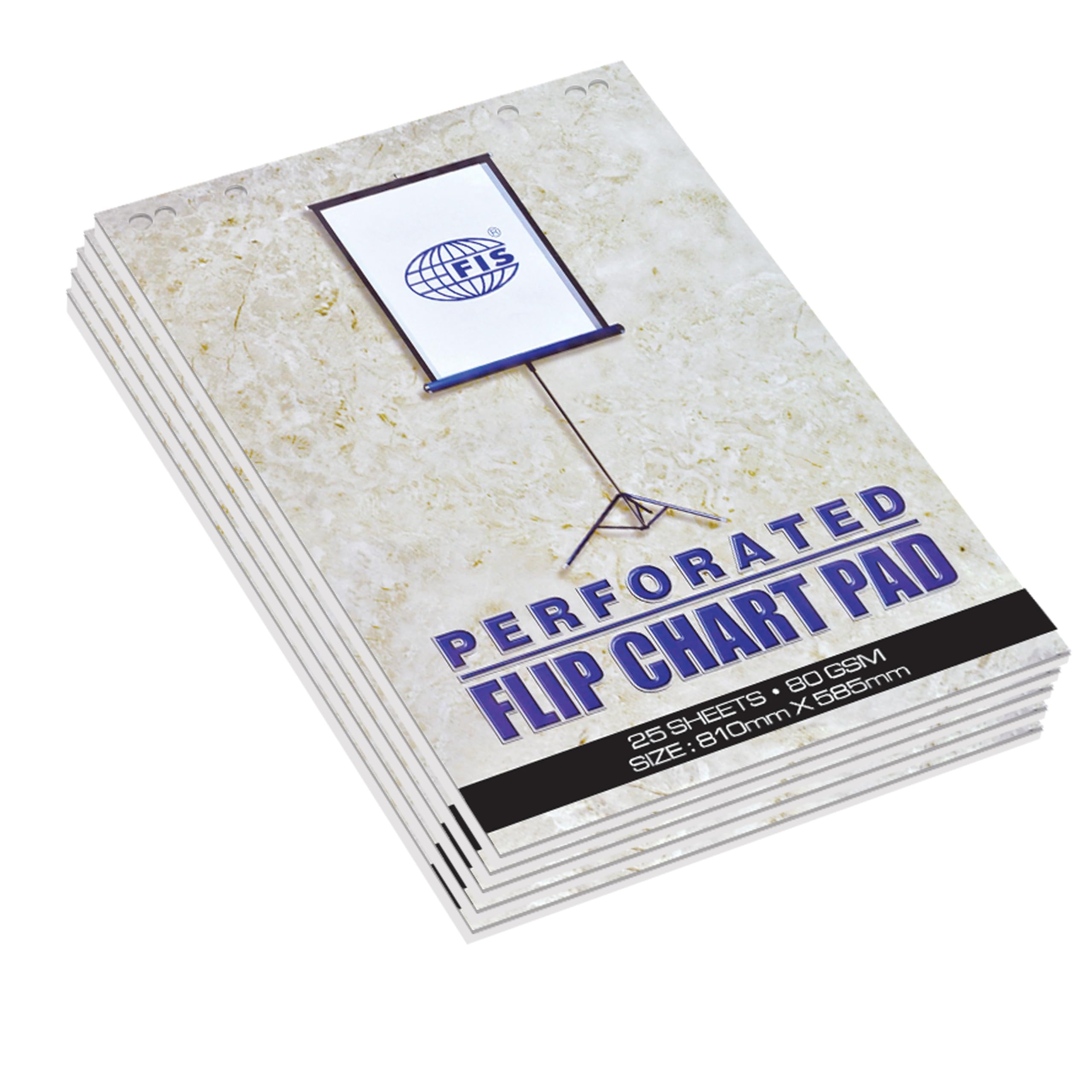 FIS® Perforated Flip Chart Pad, Size: 810x585mm, 80gsm Plain White ...