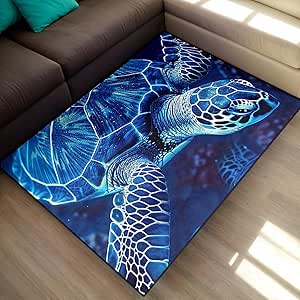 Amazon.com: Sea Turtle Rug - Blue Turtle Area Rugs for Boys Bedroom ...