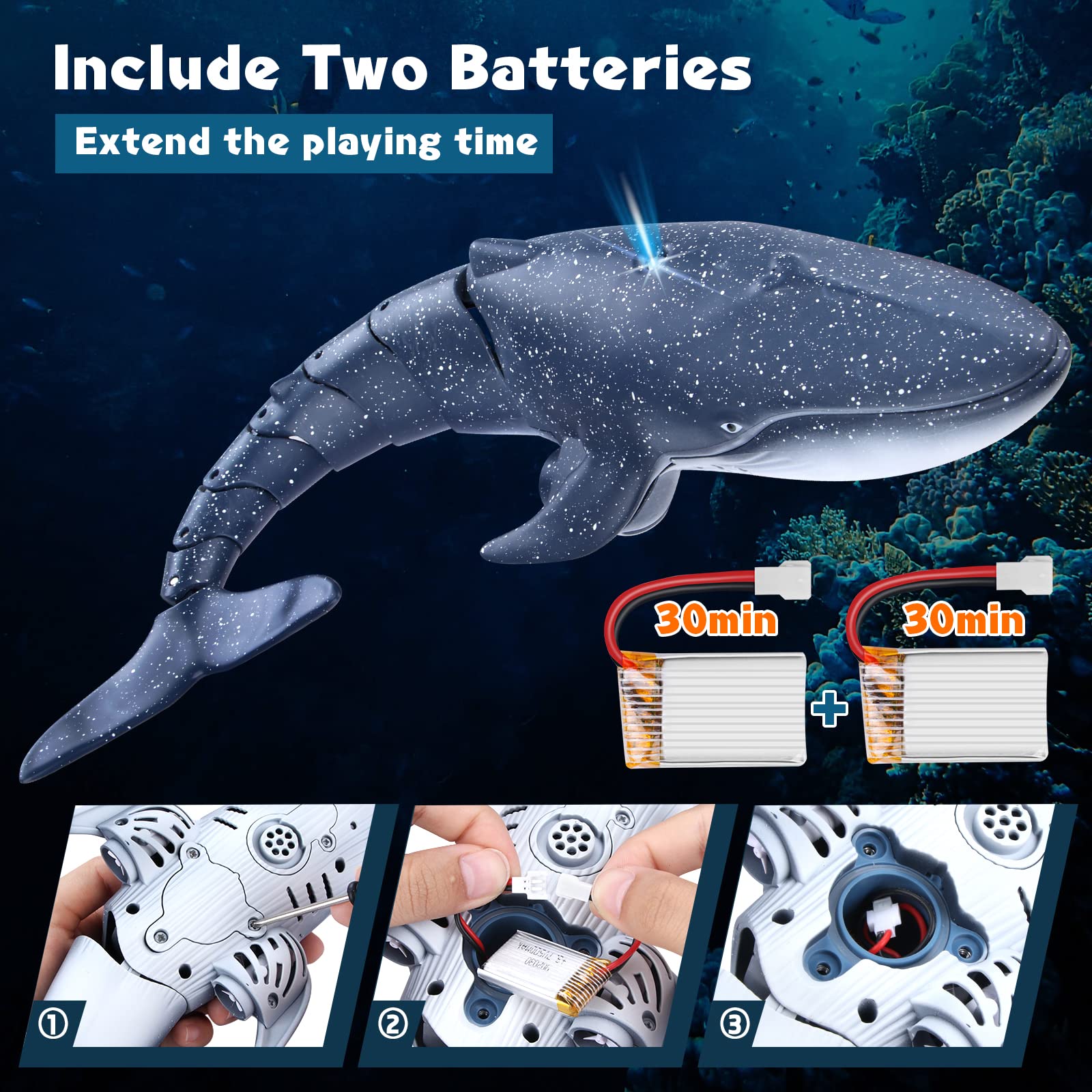 Snapklik.com : New Upgrade Pool Toys Remote Control Whale Shark Toys ...