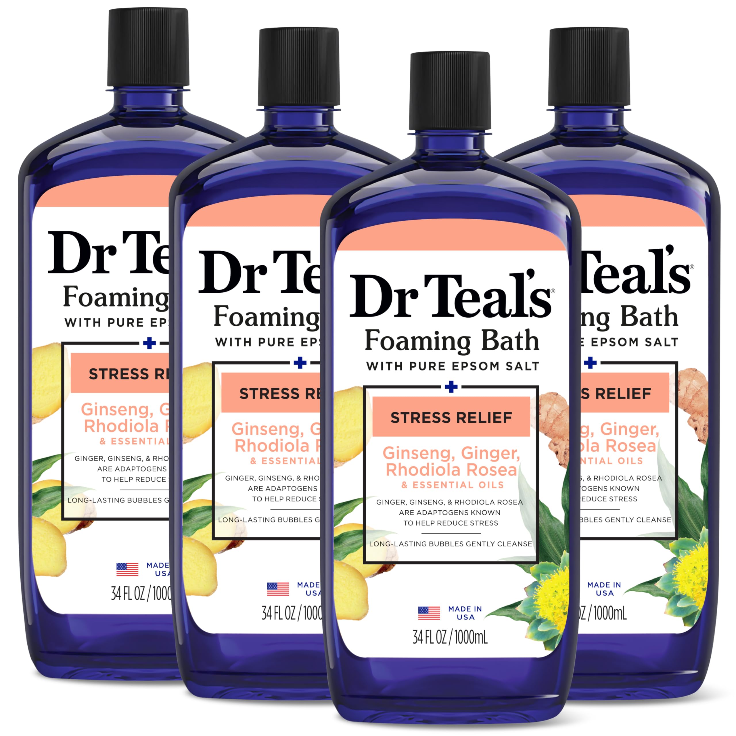 Amazon.com : Dr Teal's Foaming Bath with Pure Epsom Salt, Stress Relief ...