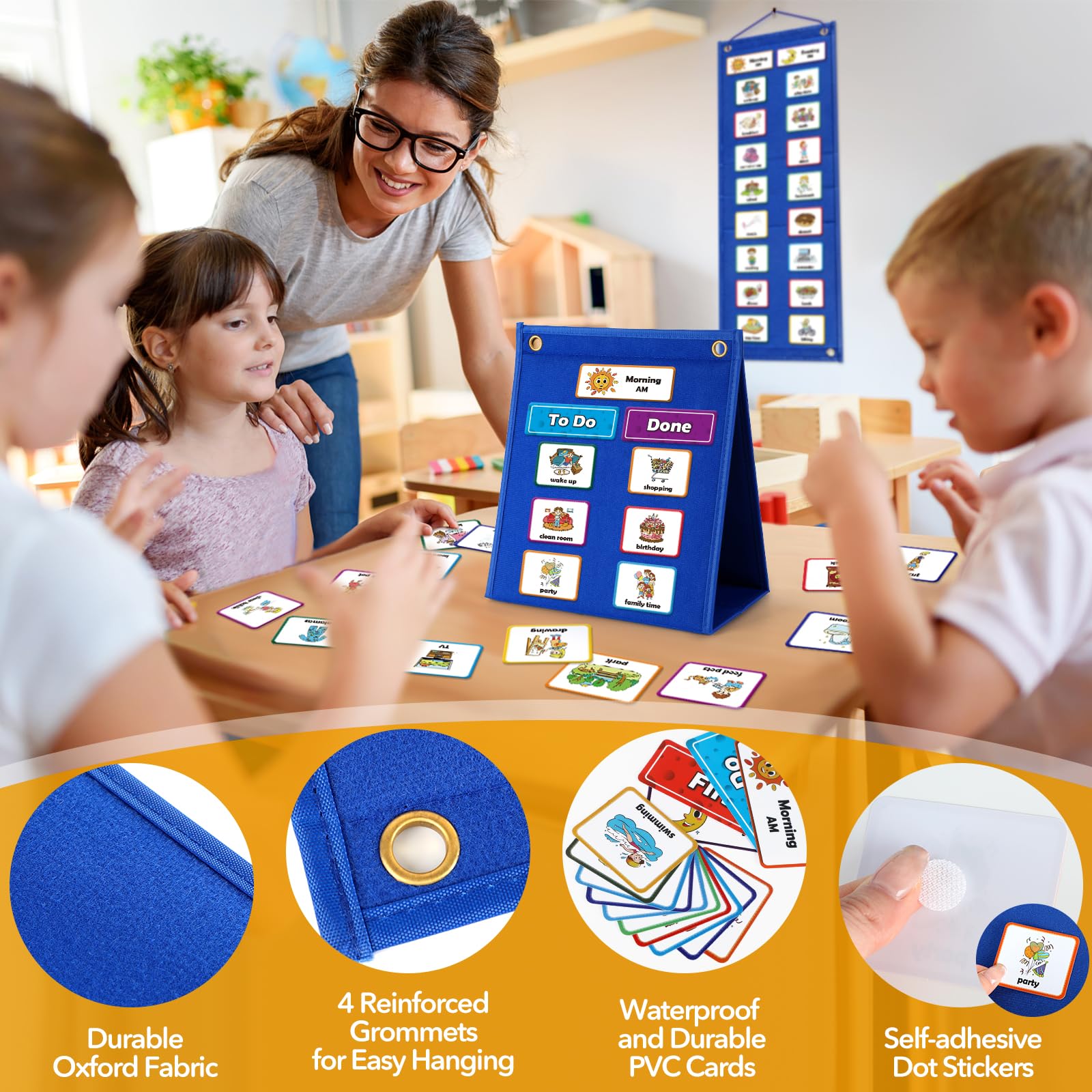 Snapklik.com : Visual Schedule For Kids Chore Chart, Morning Bedtime ...