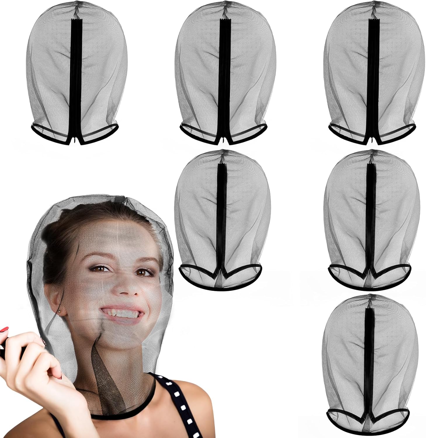 Loopeer 6 Pcs Makeup Protector Hood Washable Light Airy Nylon Chiffon ...