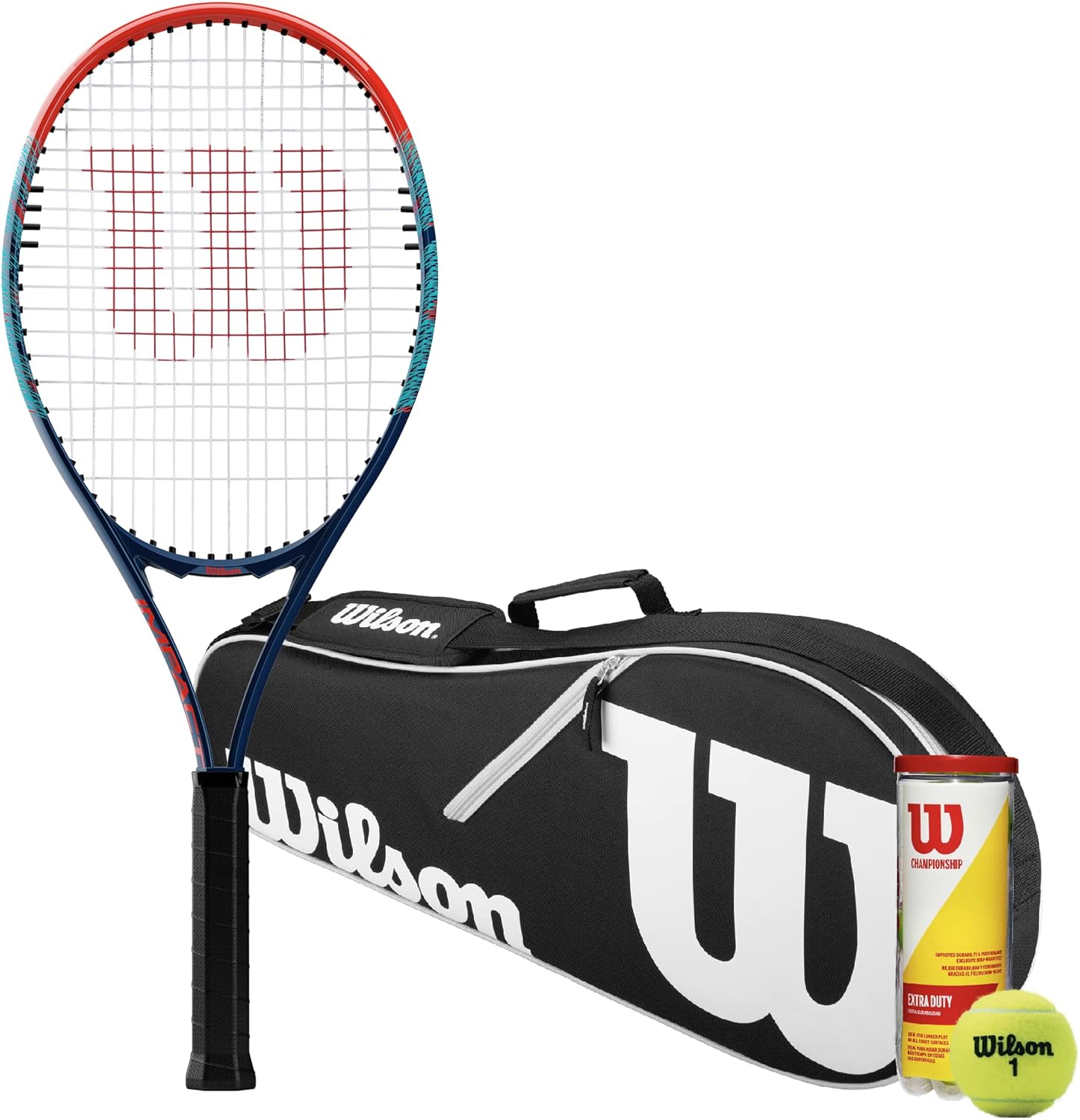 Wilson Impact Tennis Racket inc Wilson Advantage Black Bag & 3 Premium ...