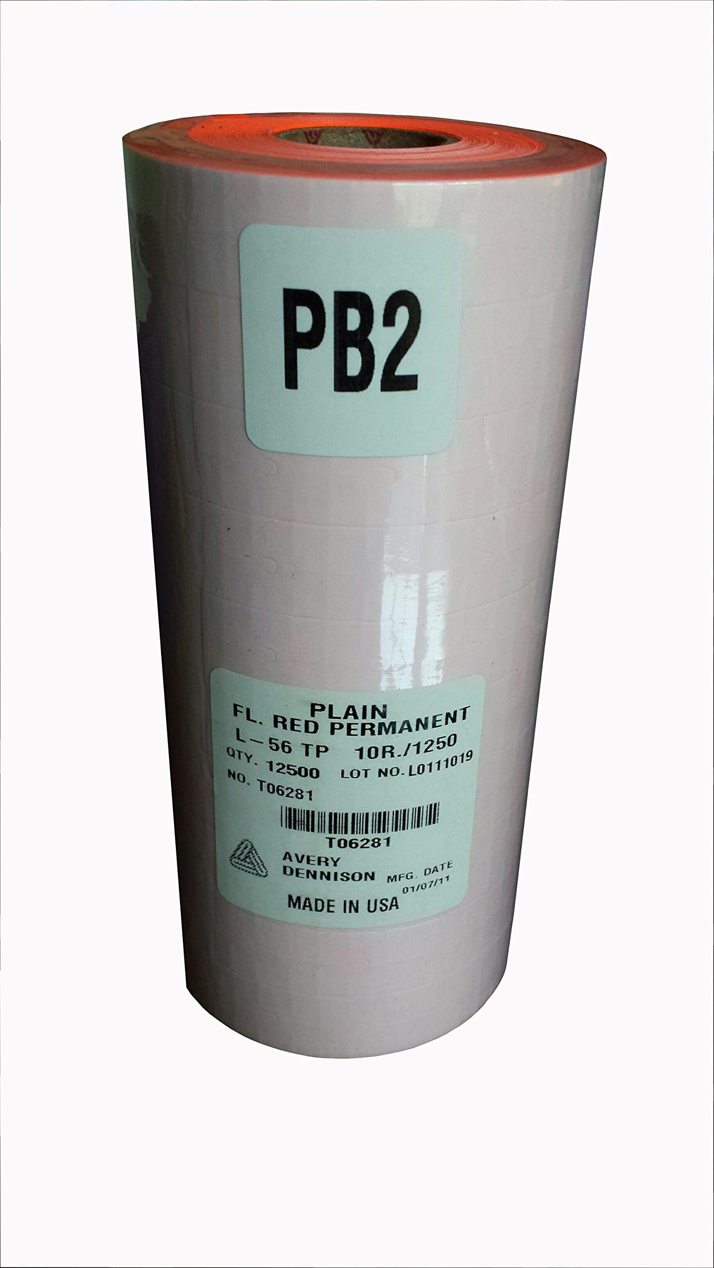 Sato PB-2 Fl. Red Labels for PB-216 (12500/sleeve) : Amazon.ca: Office ...