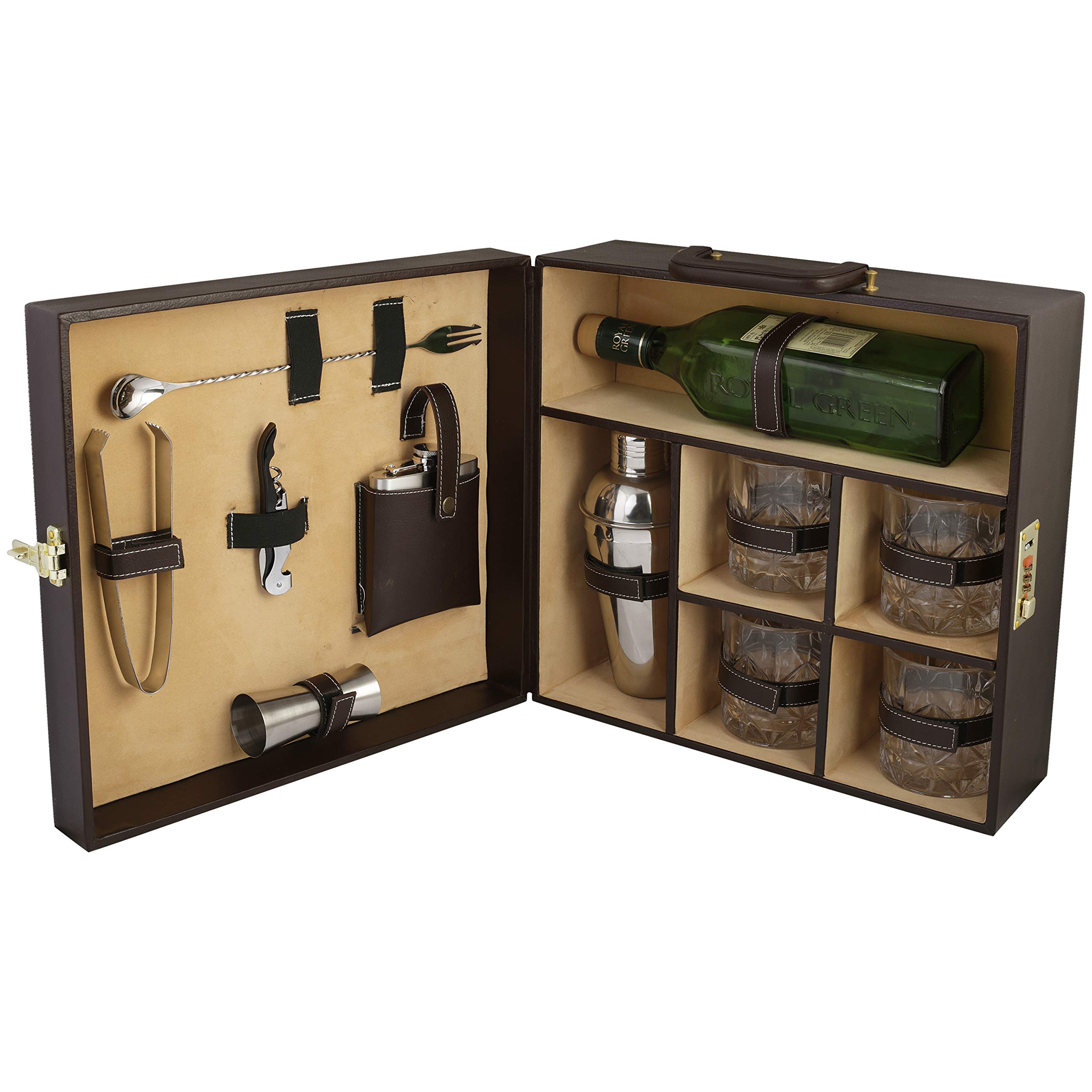Buy Anything & Everything Bar Set | Portable Leatherette Bar Set | Wine ...