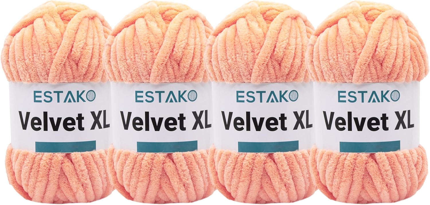 Amazon.com: Estako Velvet XL (4 Skeins Pack) 100% Polyester Super Bulky ...