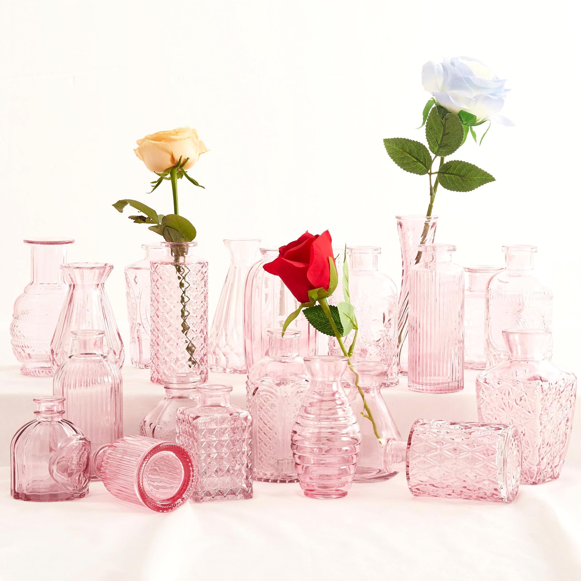 Amazon.com: Mumufy 16 Pcs Bud Vases Bulk Flower Vase for Centerpieces ...