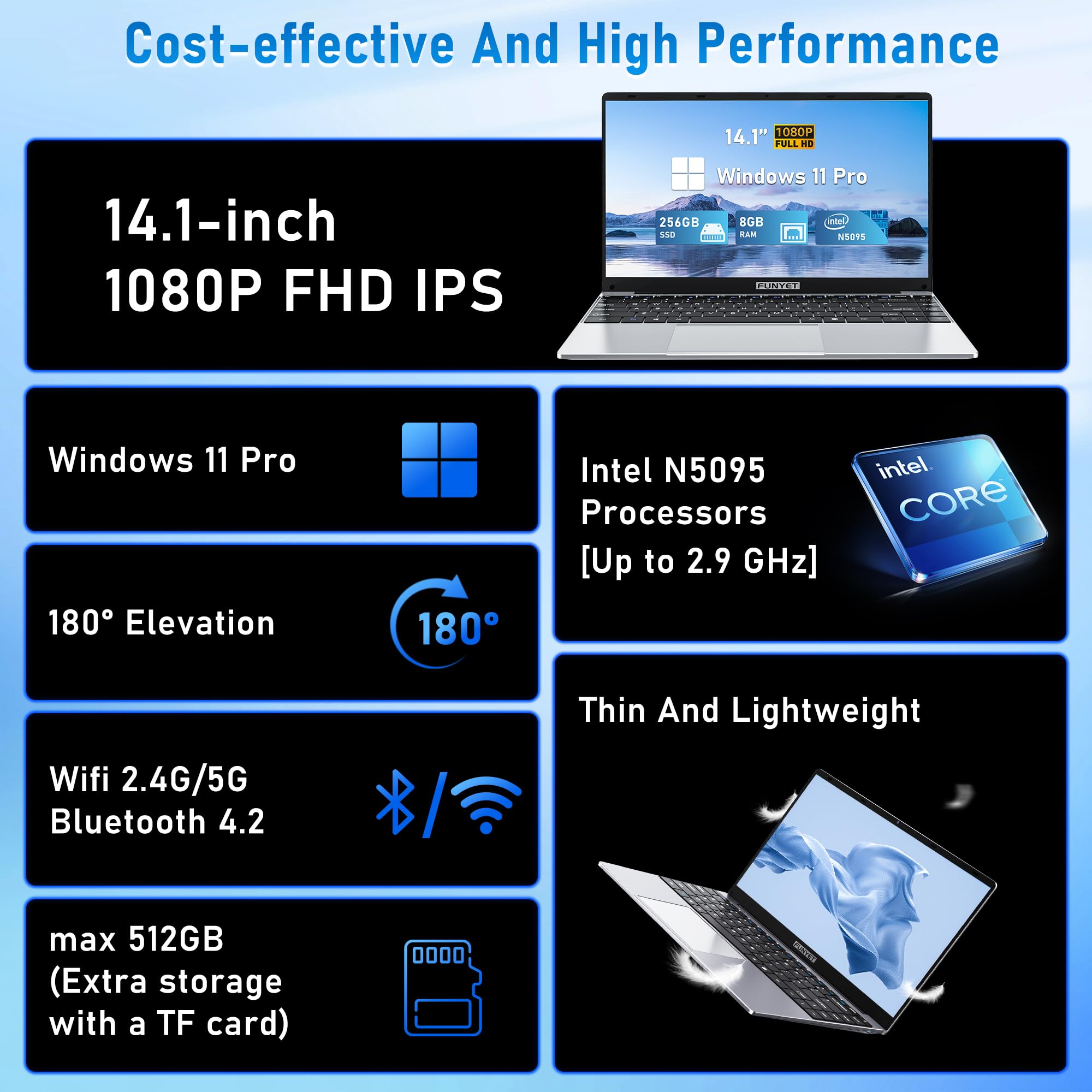 Snapklik.com : 14 Inch Laptop Computer, Gaming Laptop, 8GB RAM 256GB ...